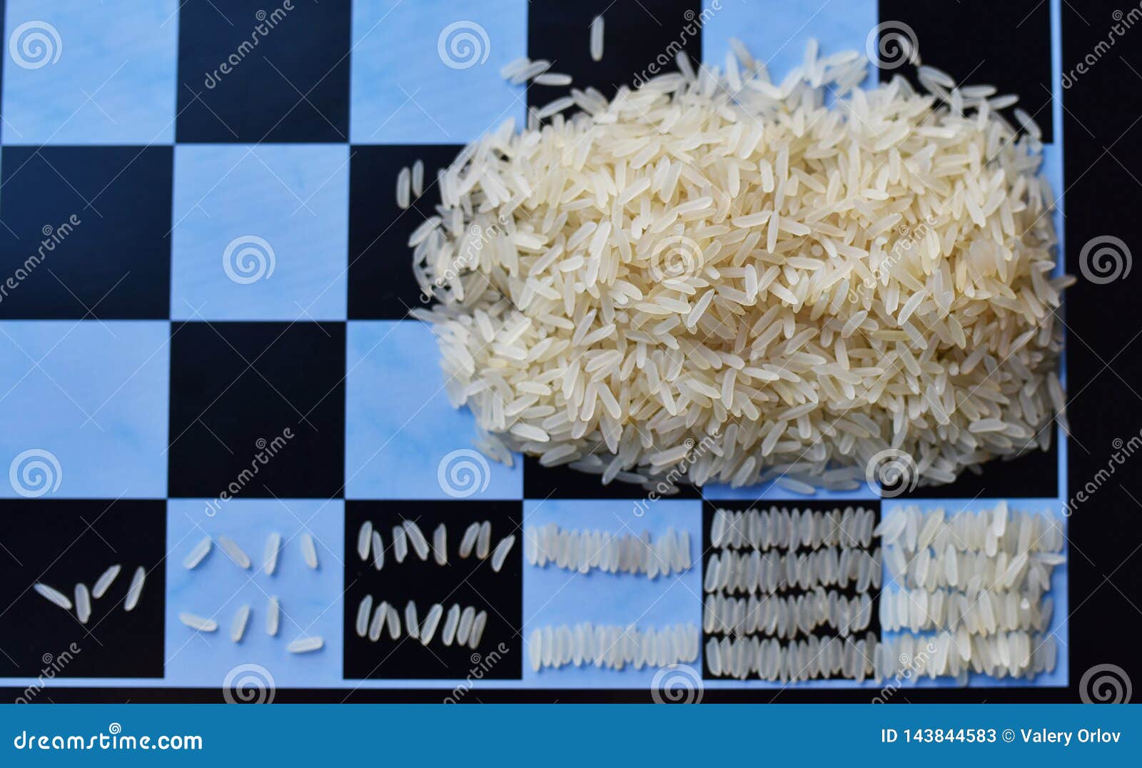 A Geometric Progression of Rice on a Chess Board Stock Image - Image of ...