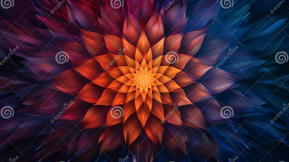 Geometric Psychedelic Wall Art with a Kaleidoscope Effect Stock ...
