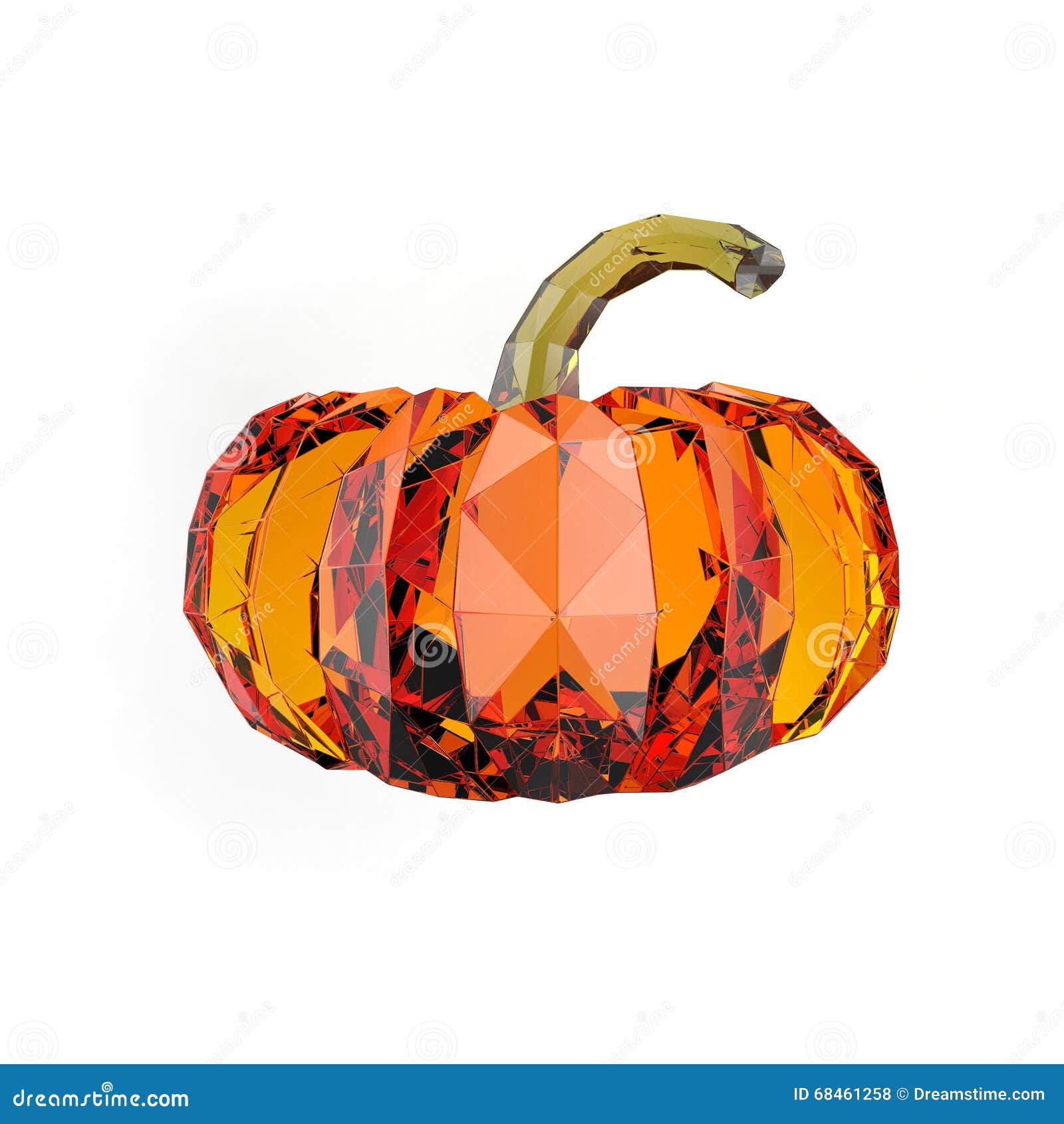 Geometric Pumpkin Rendering Stock Illustration - Illustration of glass ...