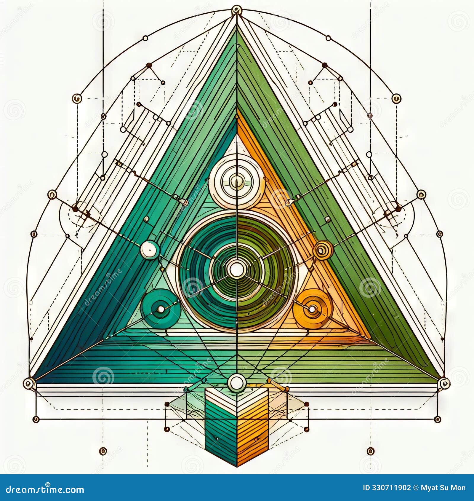 Geometric Pyramid Design stock illustration. Illustration of clean ...
