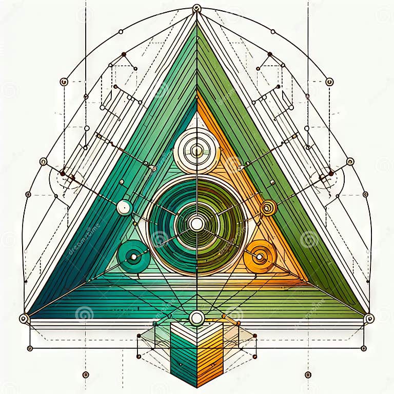 Geometric Pyramid Design stock illustration. Illustration of clean ...