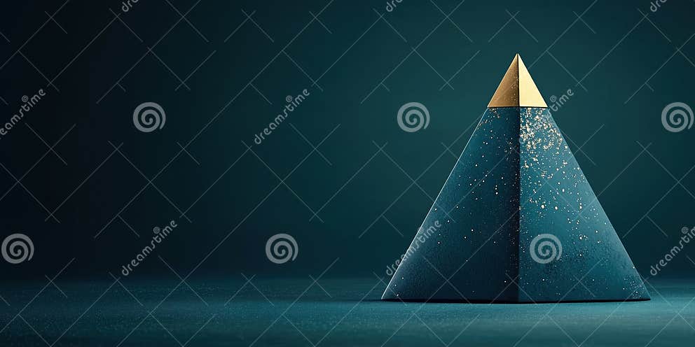 Geometric Pyramid Sculpture in a Dimly Lit Studio Showcasing Modern ...