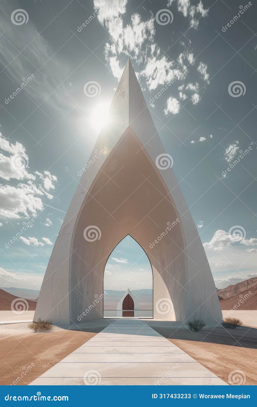 A Geometric Pyramid with a Triangular Entrance is Surrounded by a ...