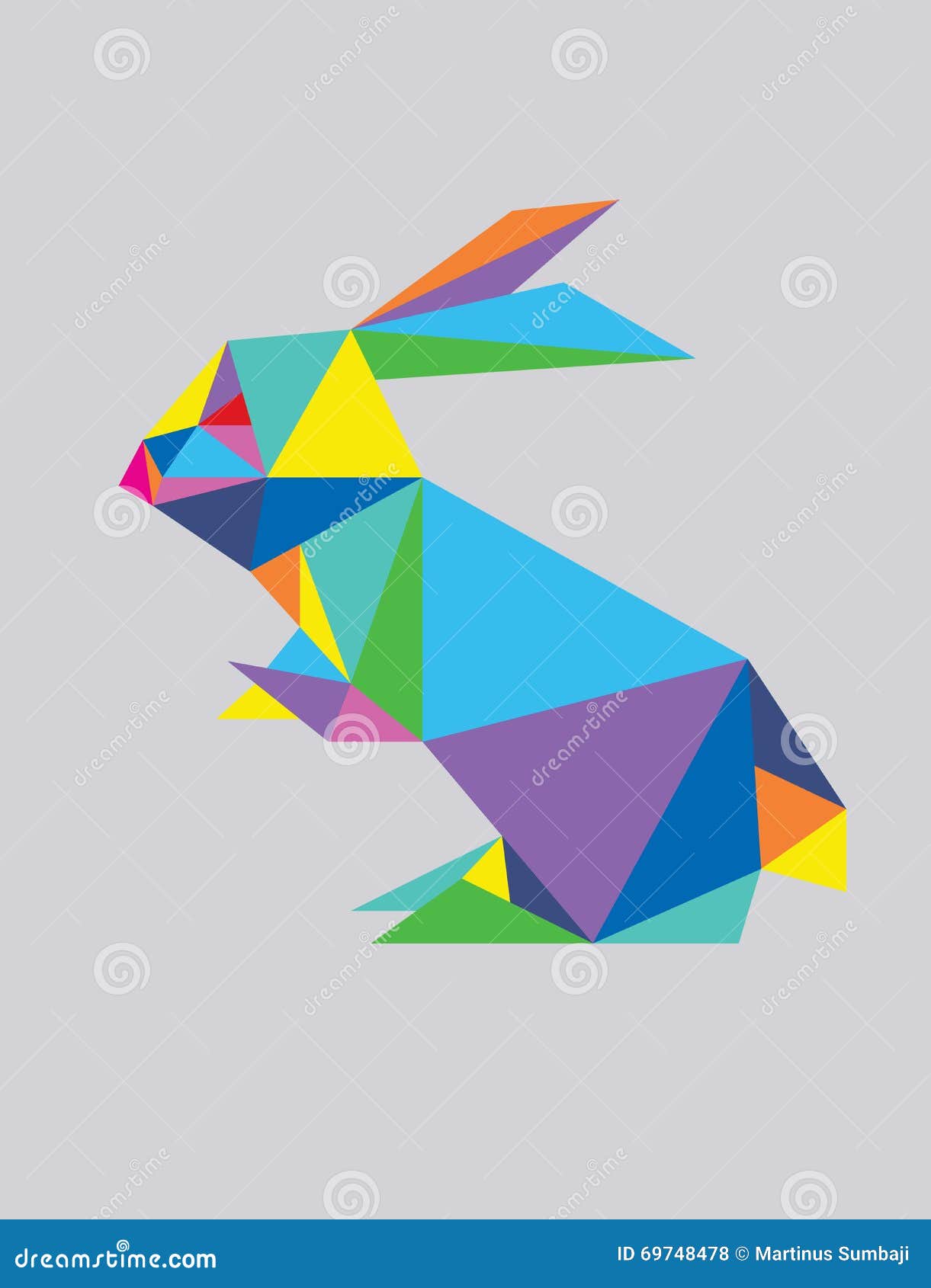 Geometric Rabbit stock vector. Illustration of lucky - 69748478