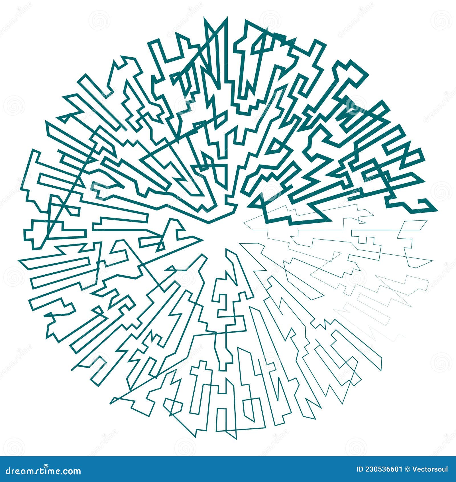 Geometric, Random Circular Element. Abstract Angular Circle Shape Stock ...