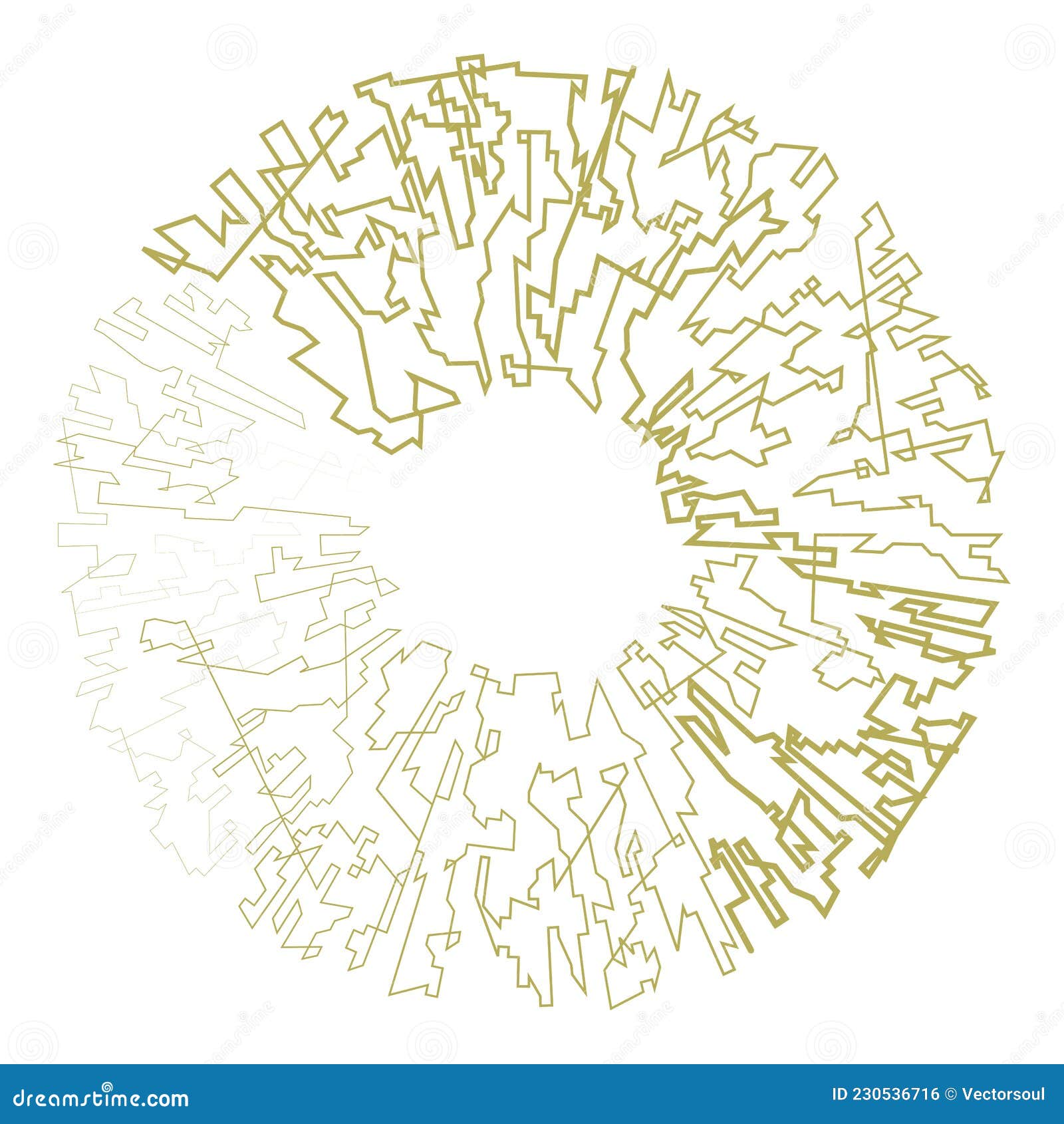 Geometric, Random Circular Element. Abstract Angular Circle Shape Stock ...