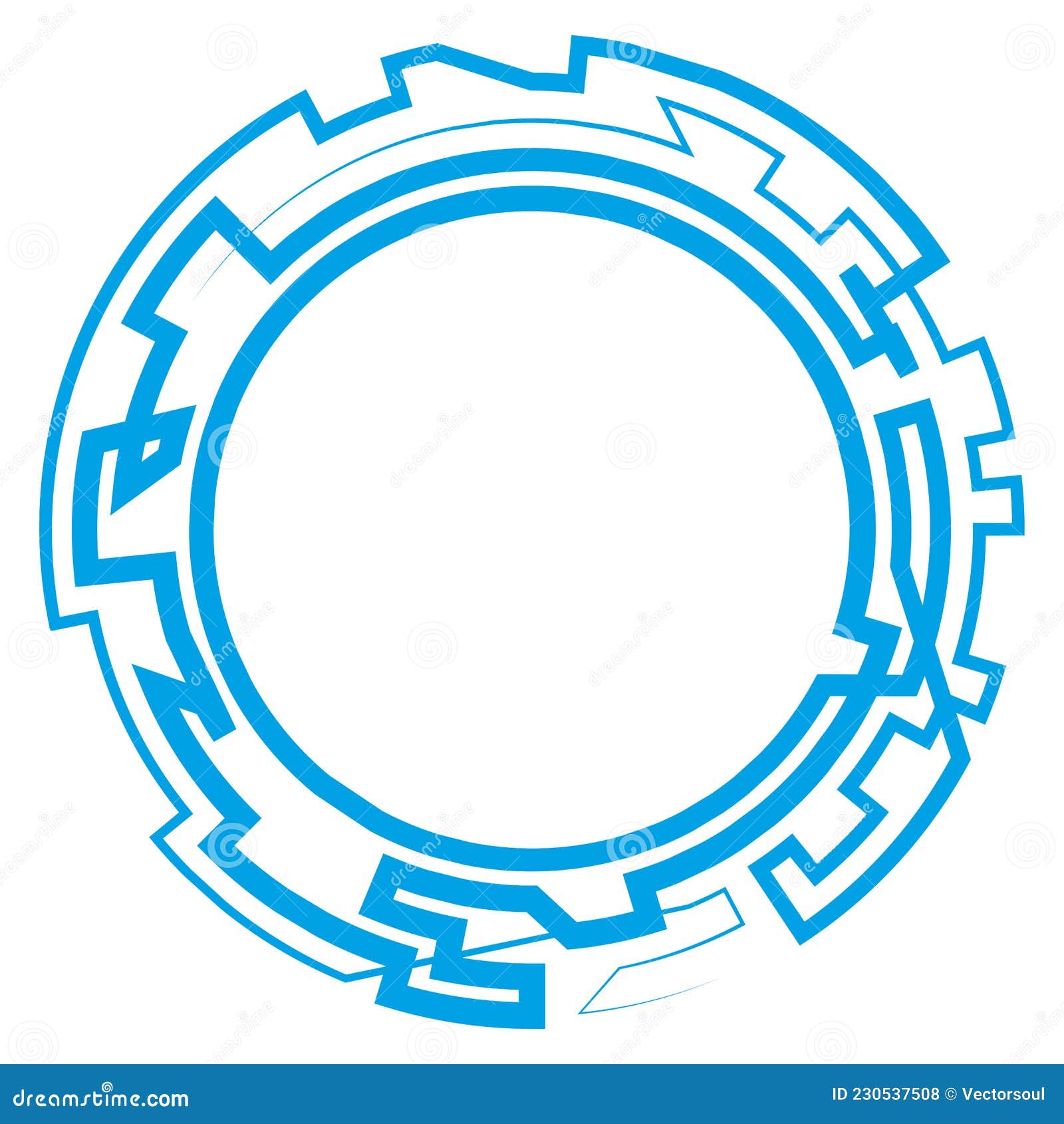 Geometric, Random Circular Element. Abstract Angular Circle Shape Stock ...