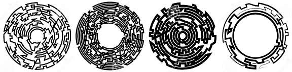 Geometric, Random Circular Element. Abstract Angular Circle Shape Stock ...