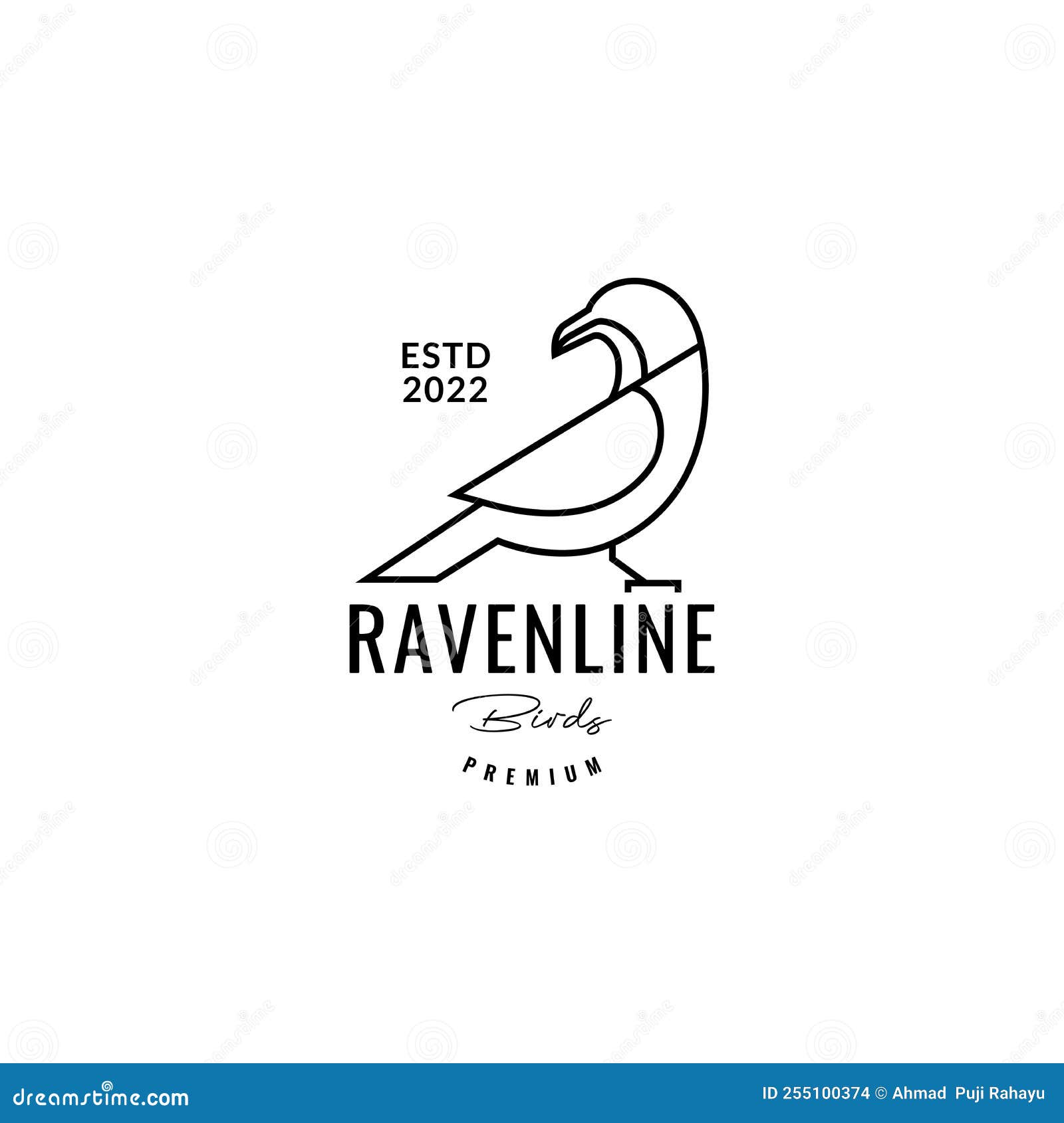 Raven One-line Art, Crow Hand Drawn Continuous Contour. Doodle, Sketch ...