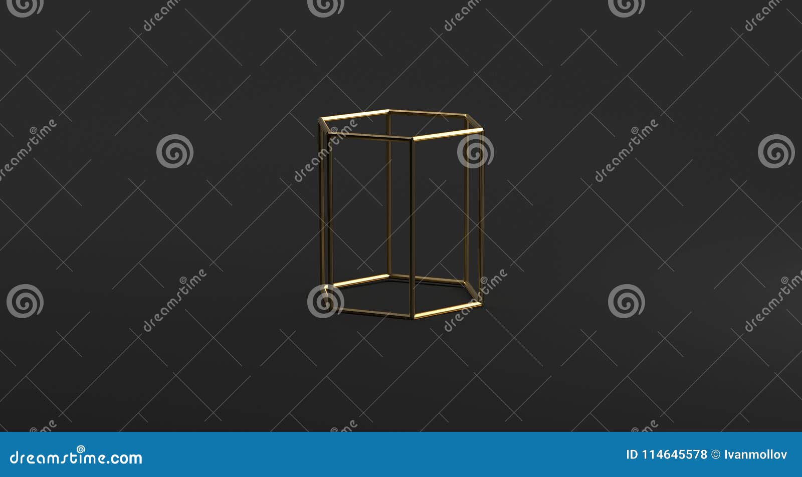 Geometric Realistic Looking Mesh Hexagonal Cylinder Stock Illustration ...