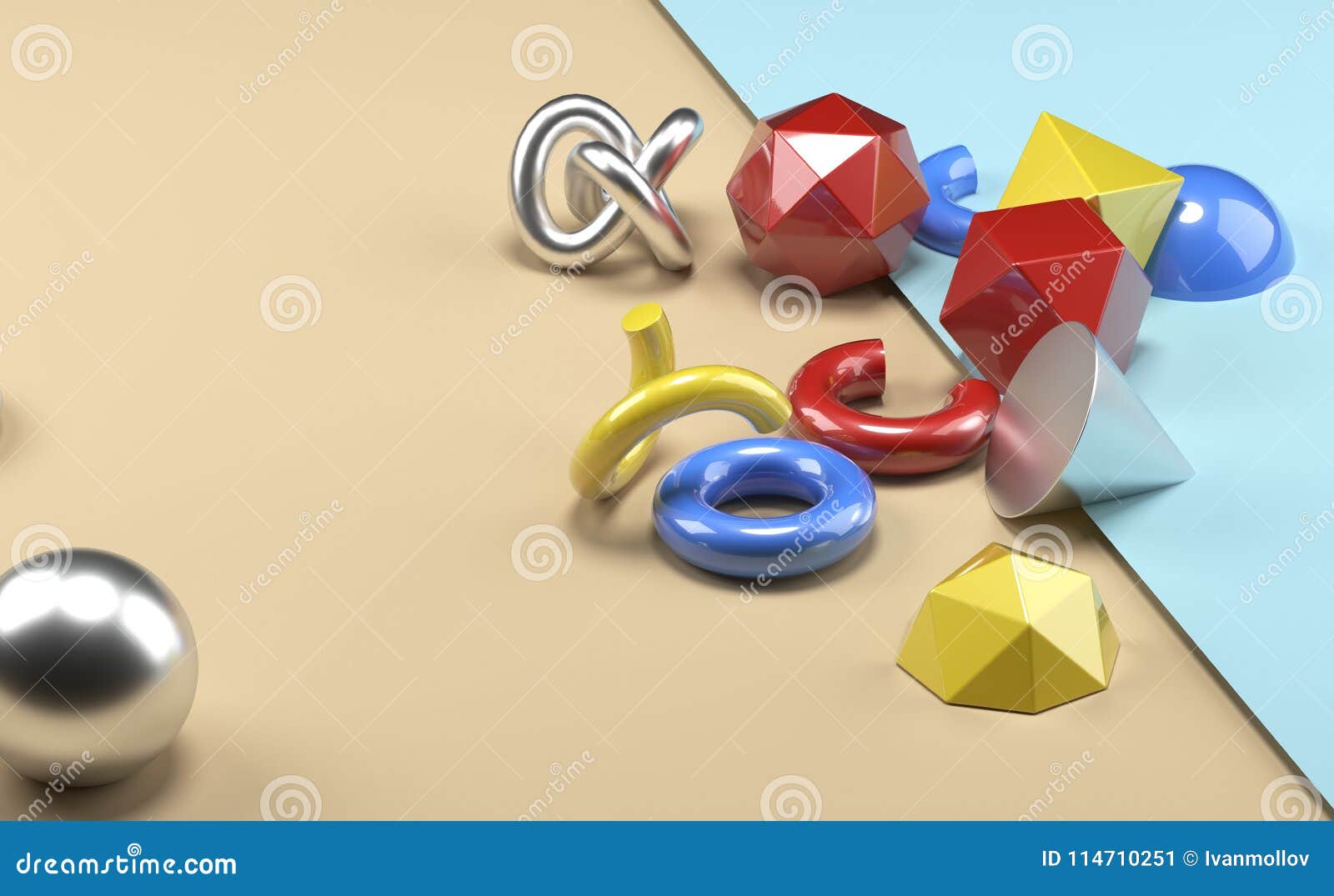 Geometric Realistic Looking Primitive Objects Stock Illustration ...