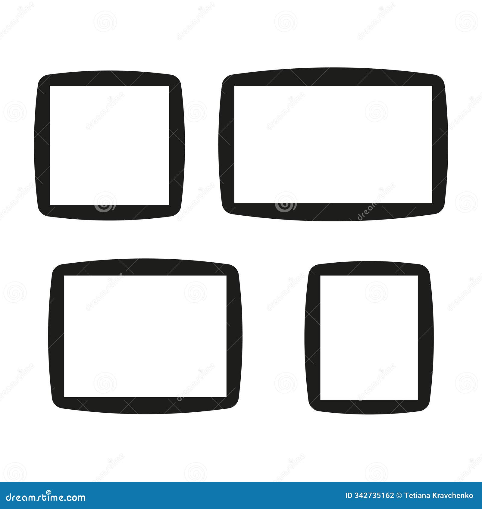 Geometric Rectangle Shapes. Abstract Black Forms. Vector Minimal ...