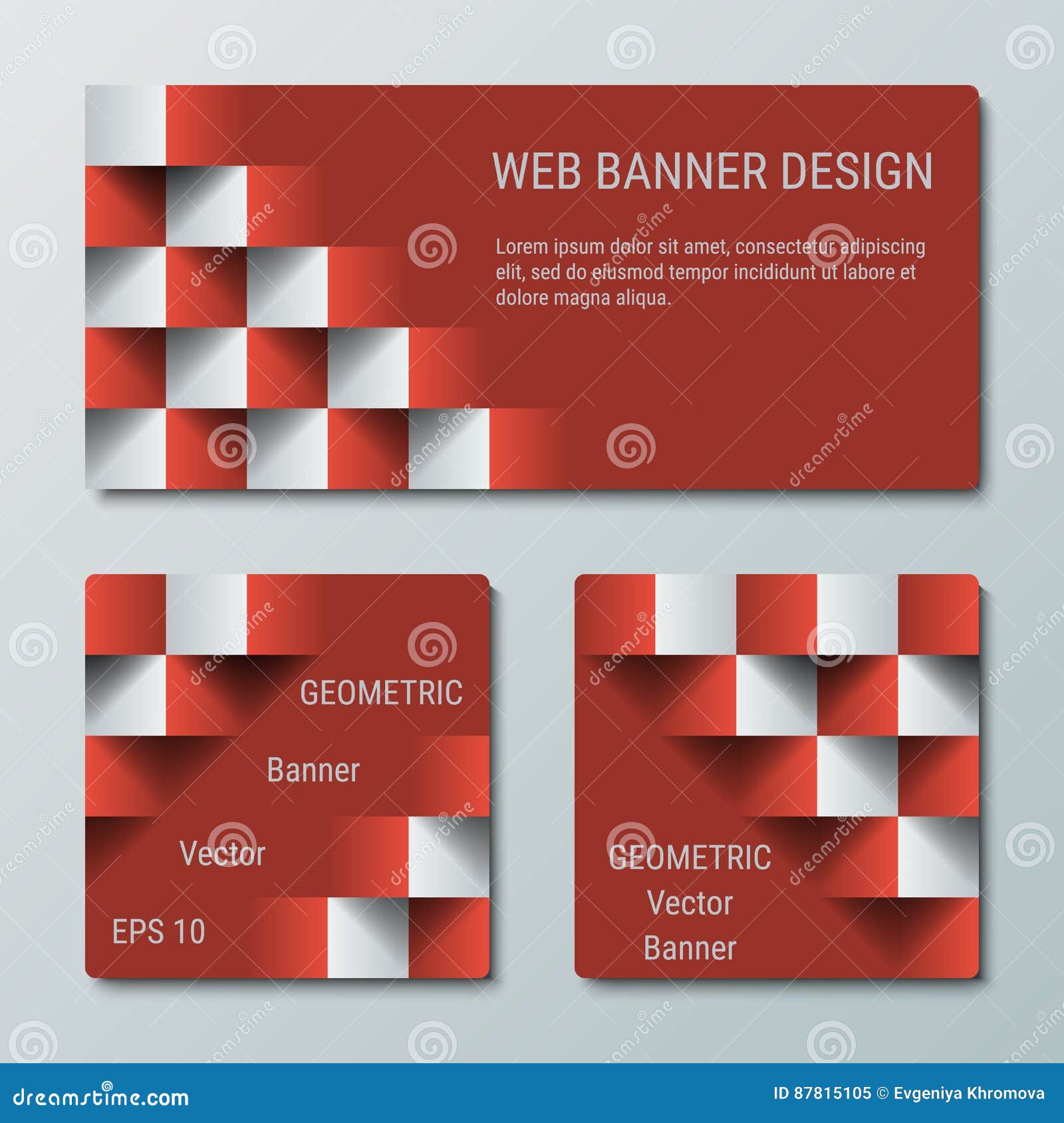 Geometric Rectangular and Square Banners with the 3D Effect for ...