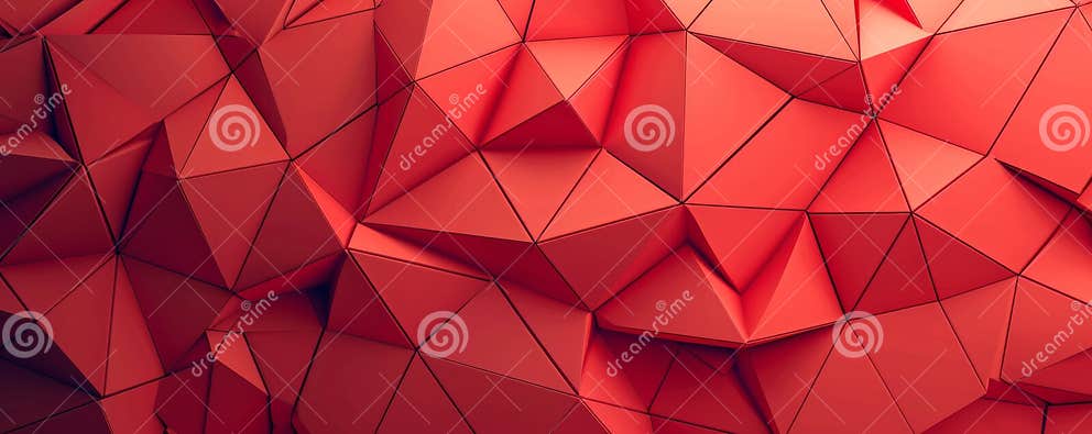 Geometric Red Abstract Background with Triangular Shapes, Digital Art Concept Stock Photo ...