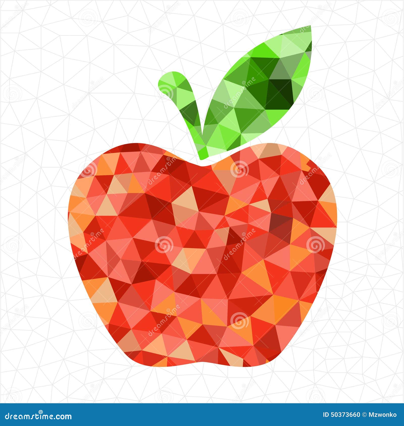 Geometric red apple stock illustration. Illustration of fruit - 50373660