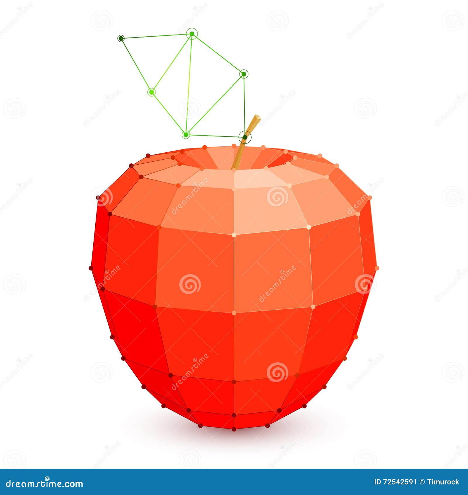 Geometric Red Apple stock vector. Illustration of concept - 72542591