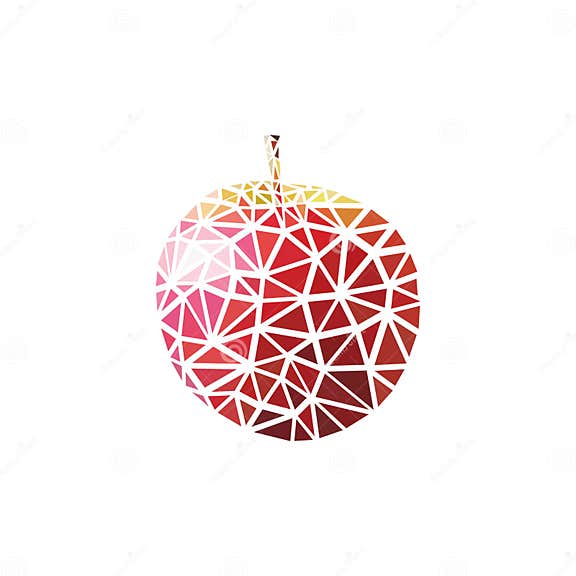 Geometric Red Apple. Polygonal and Triangle Apple. Stock Illustration ...