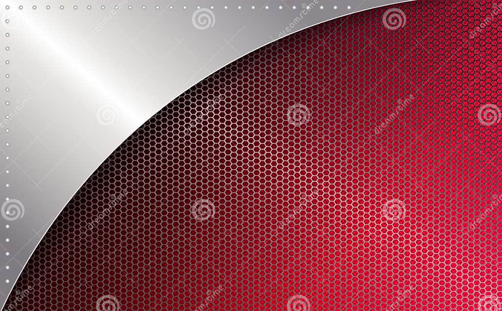 Geometric Red Mesh Background with a Frame of Light Metallic Hue. Stock ...