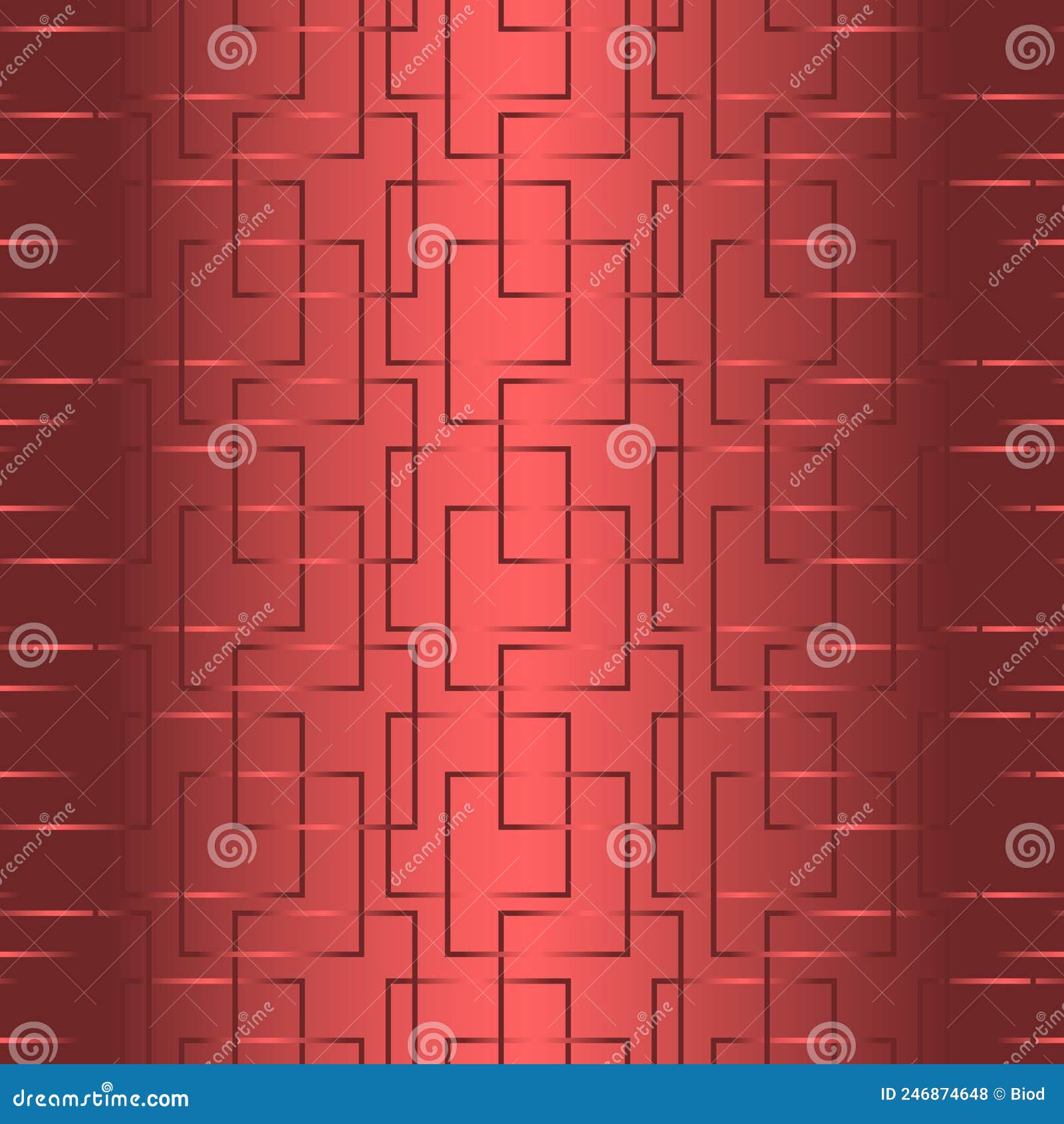 Geometric Red Seamless Pattern with Square Gradient Lines. Red ...