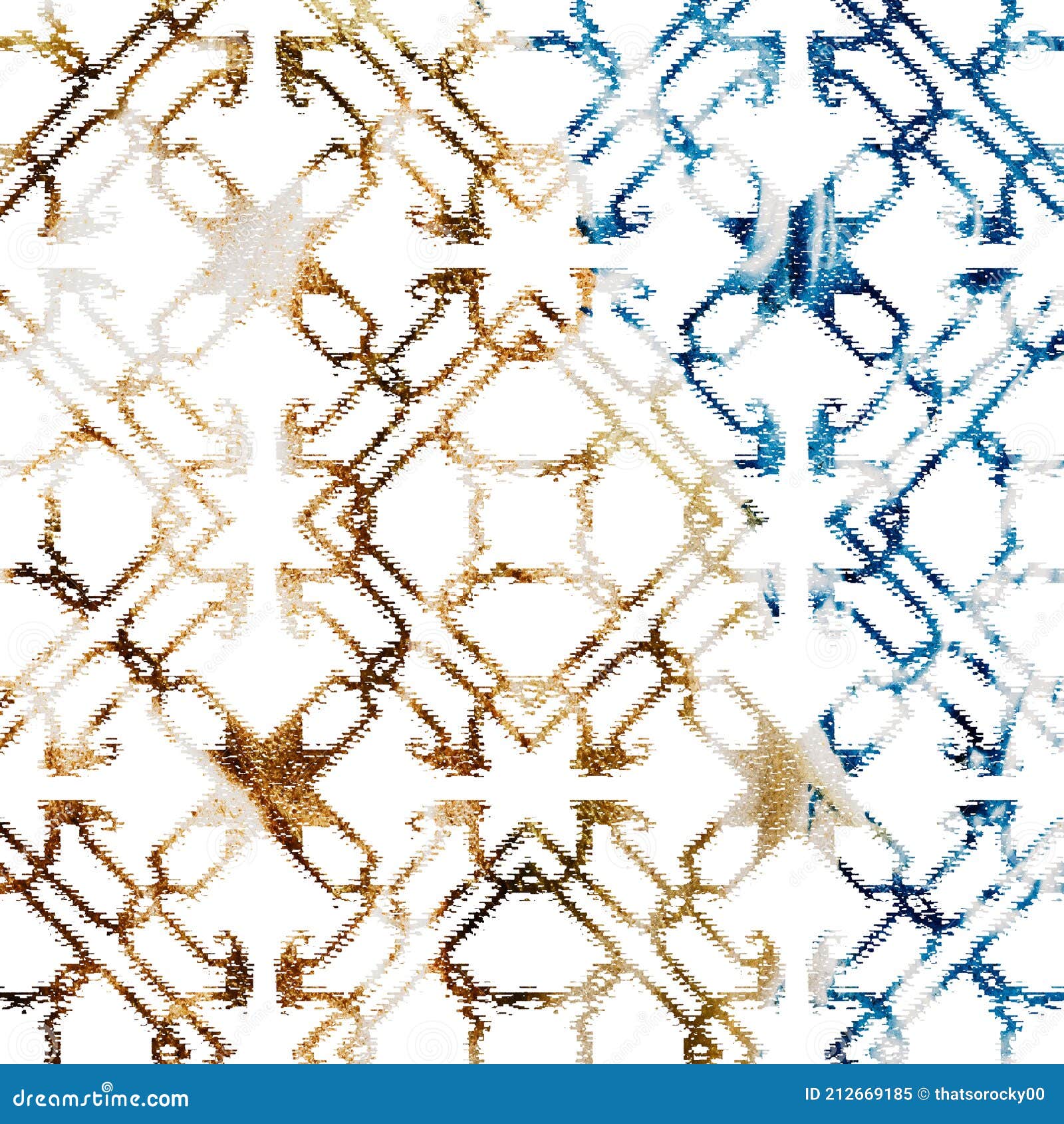 Geometric Repeat Pattern with Distressed Texture and Color Stock ...