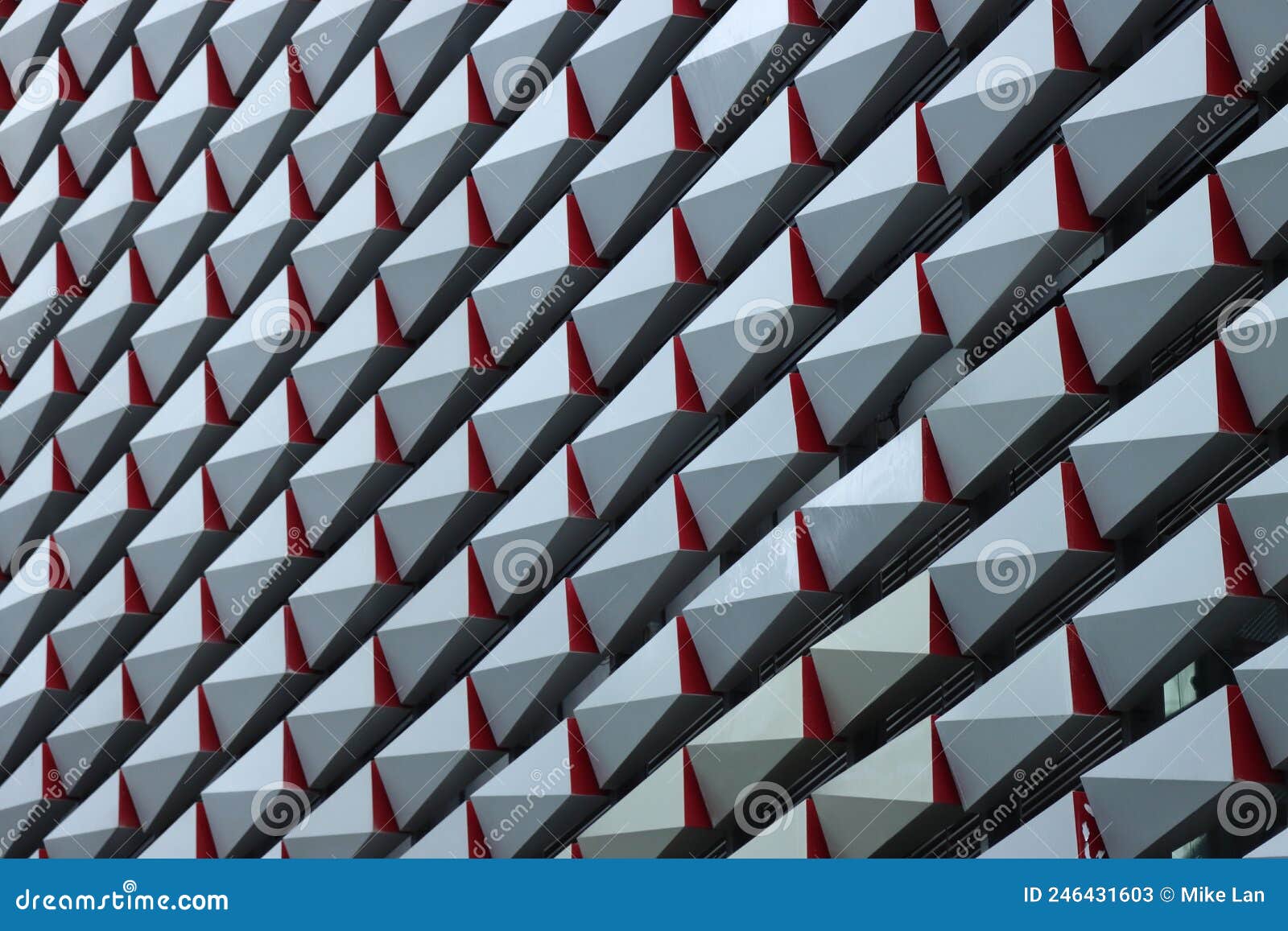 Geometric Repeating Structure in Silver and Red Stock Image - Image of ...