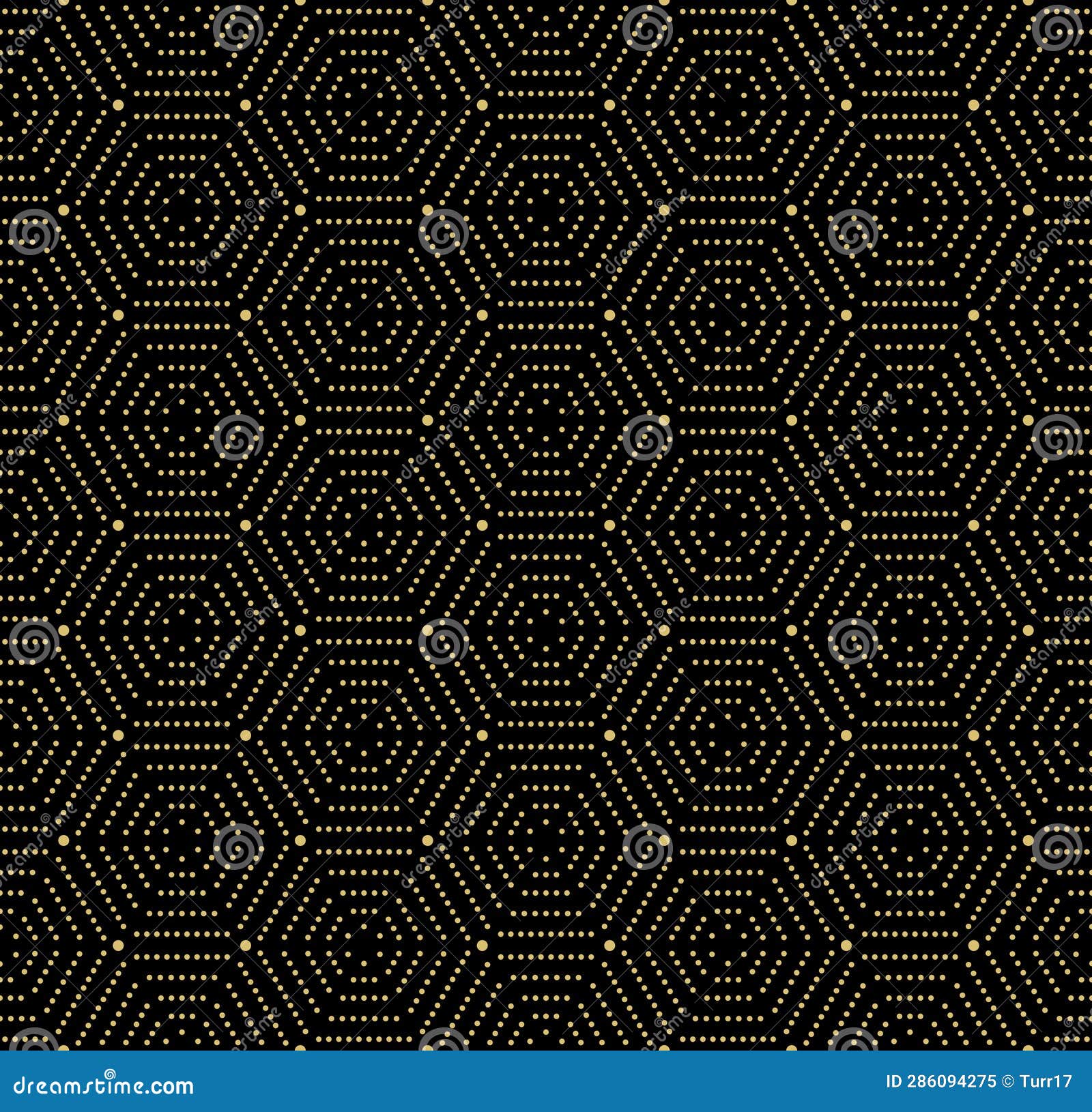 Seamless Vector Pattern with Hexagonal Dotted Shapes Stock Illustration - Illustration of ...