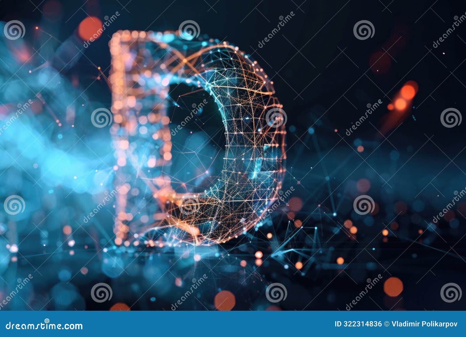 A Geometric Representation of the Letter D Composed of Lines and Dots ...