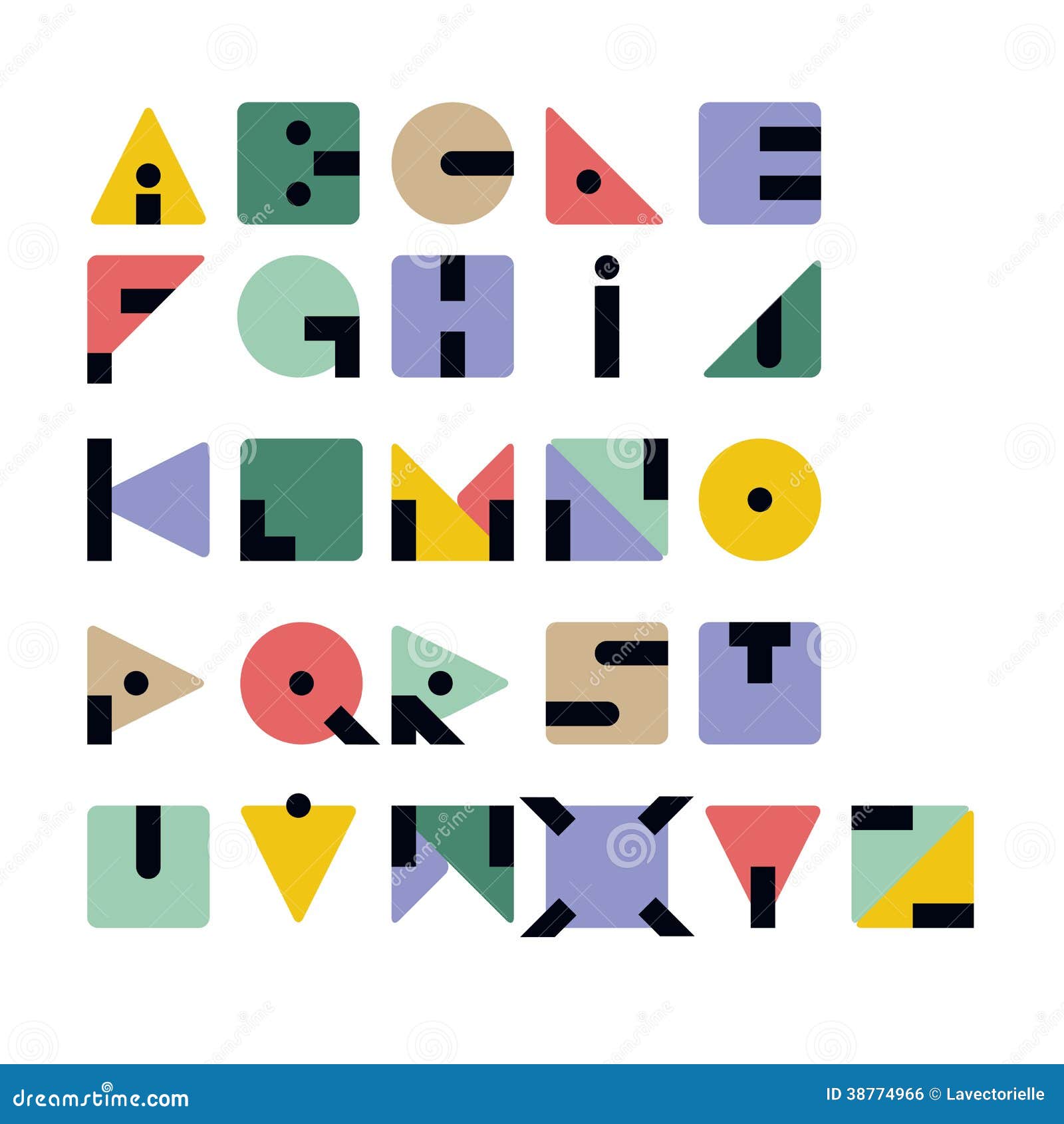 Geometric Retro Typeface Royalty Free Stock Image - Image: 38774966