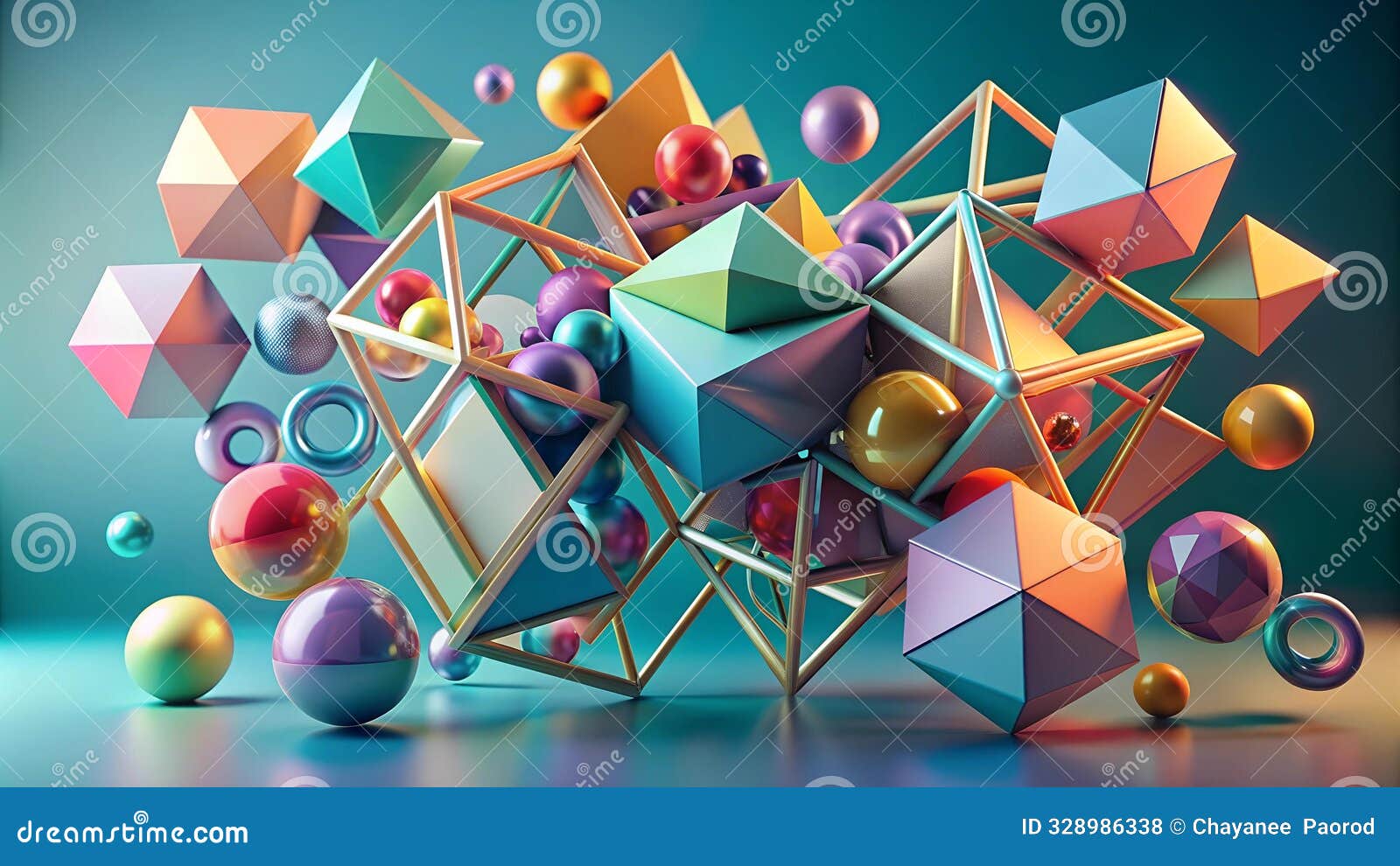 Geometric Rhythms: a Symphony of Color and Form in 3D Space AI ...