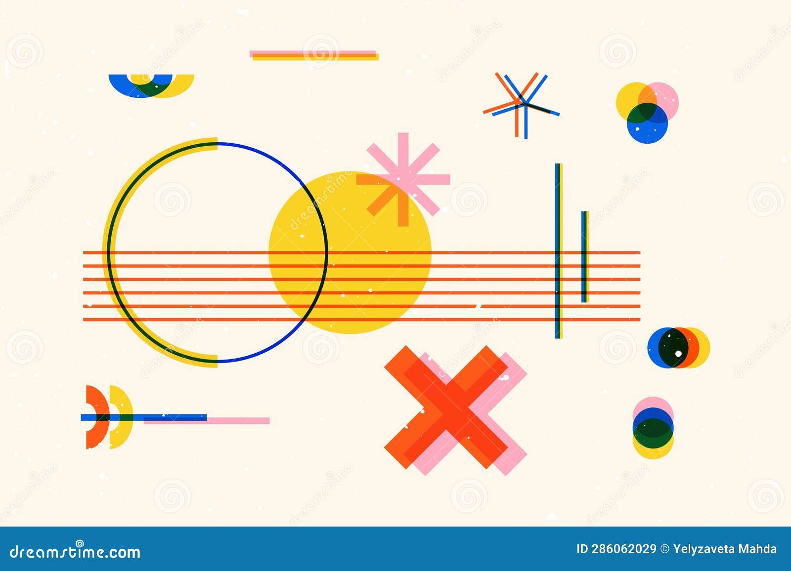 Geometric Risograph Shapes. Abstract Minimalist Organic Elements ...