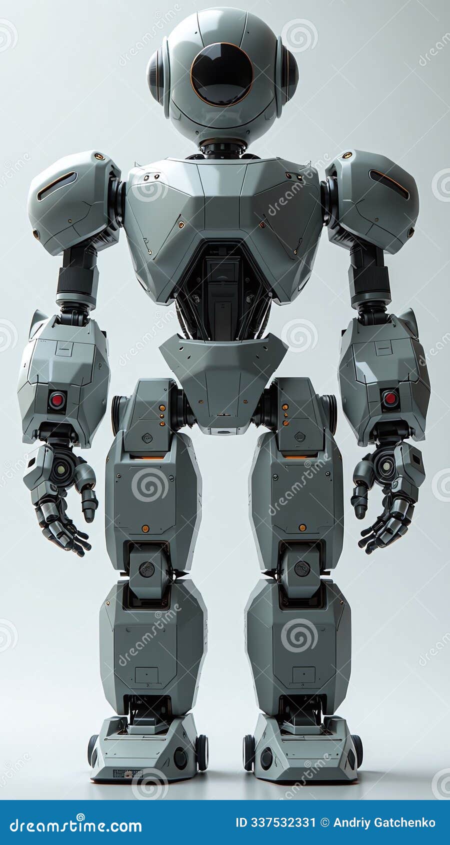 Geometric Robot with Cube and Cylinder Elements, Representing Robotic ...