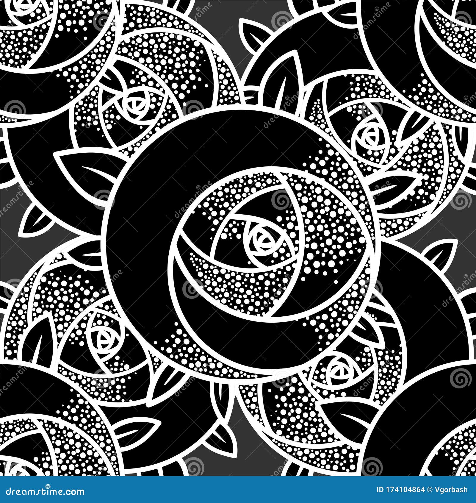 Geometric Rose Flower. Seamless Pattern. Art Deco Style Inspired Stock ...