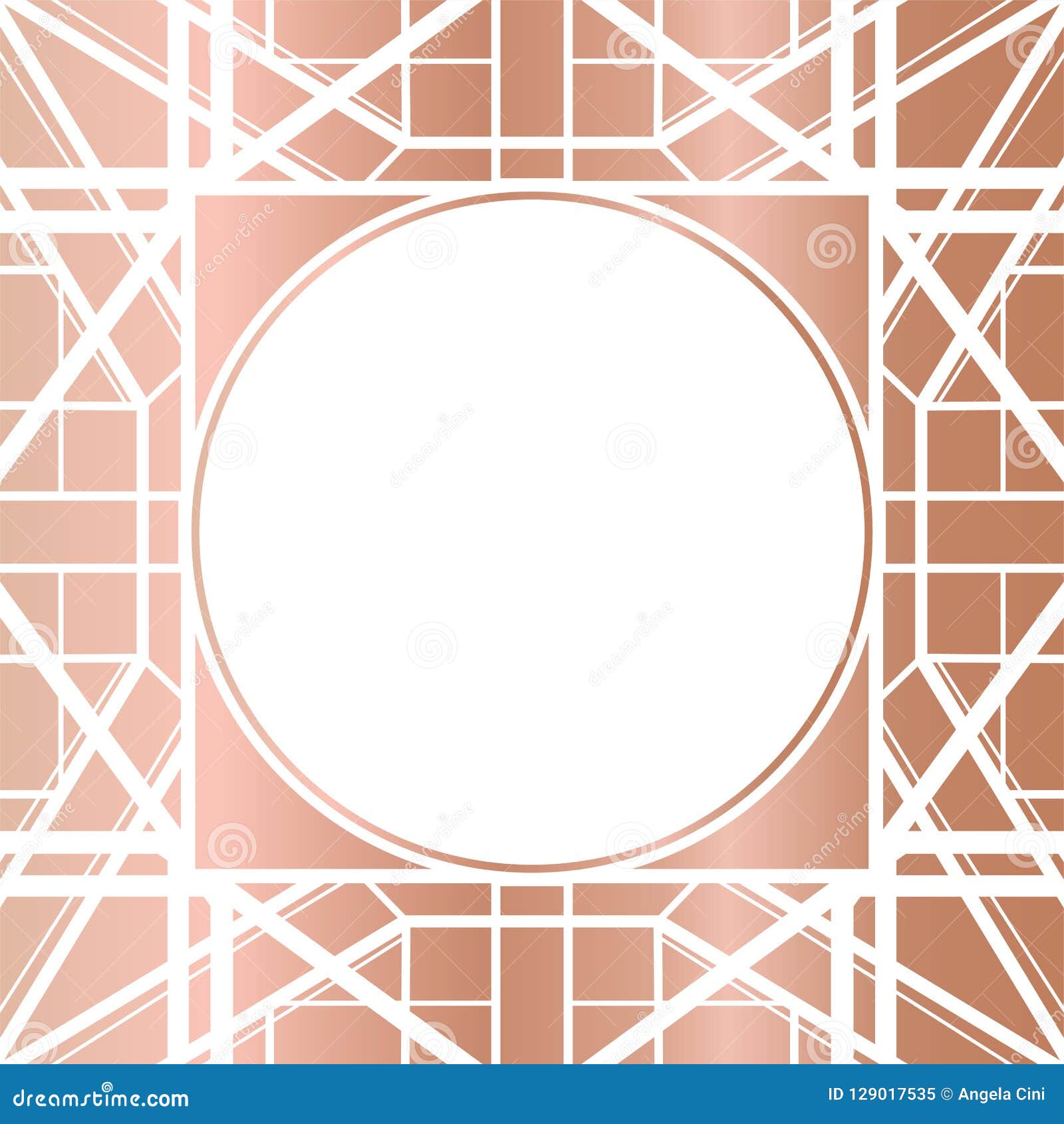 Geometric Rose Gold Art Deco Style Border Frame Design Stock Vector ...