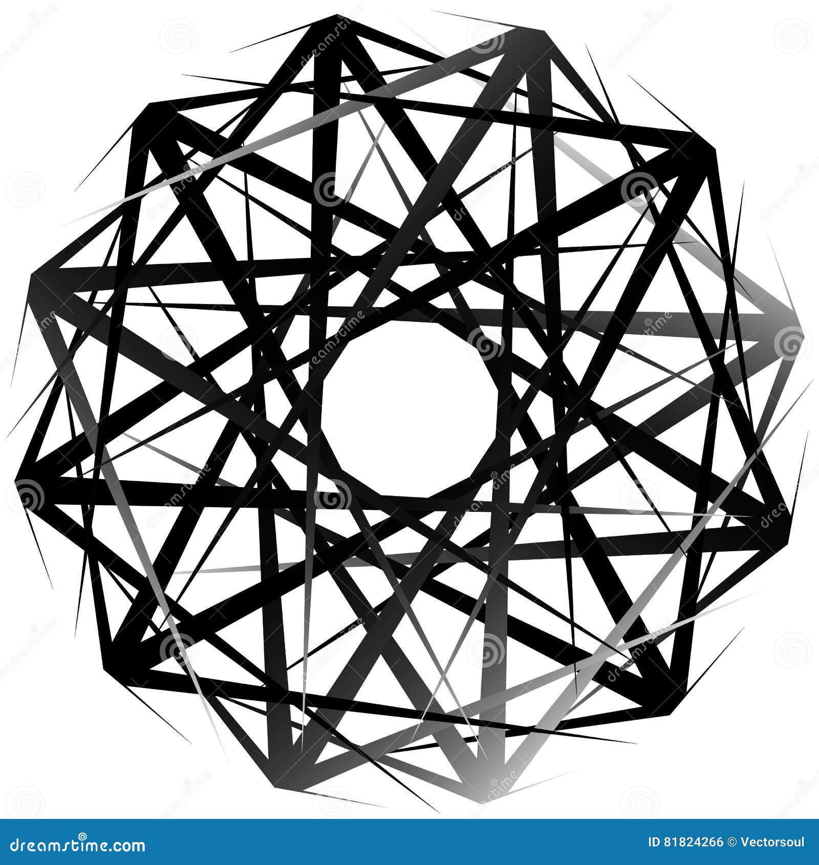 Geometric Rotating Elements - Radial Shapes. Spiral, Vortex Elem ...