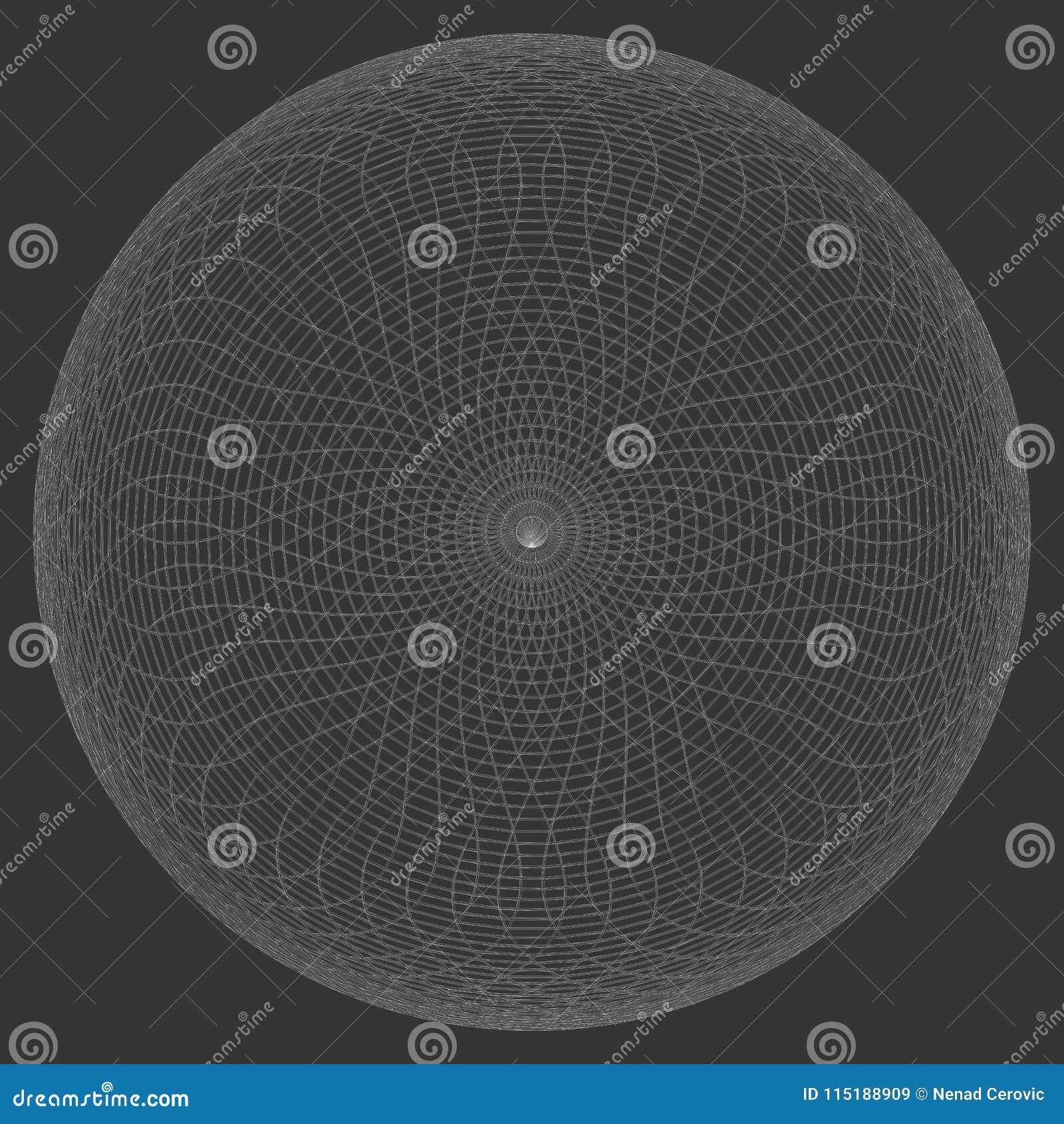 Geometric Round Ornament Wireframe Shape Vector Stock Vector ...