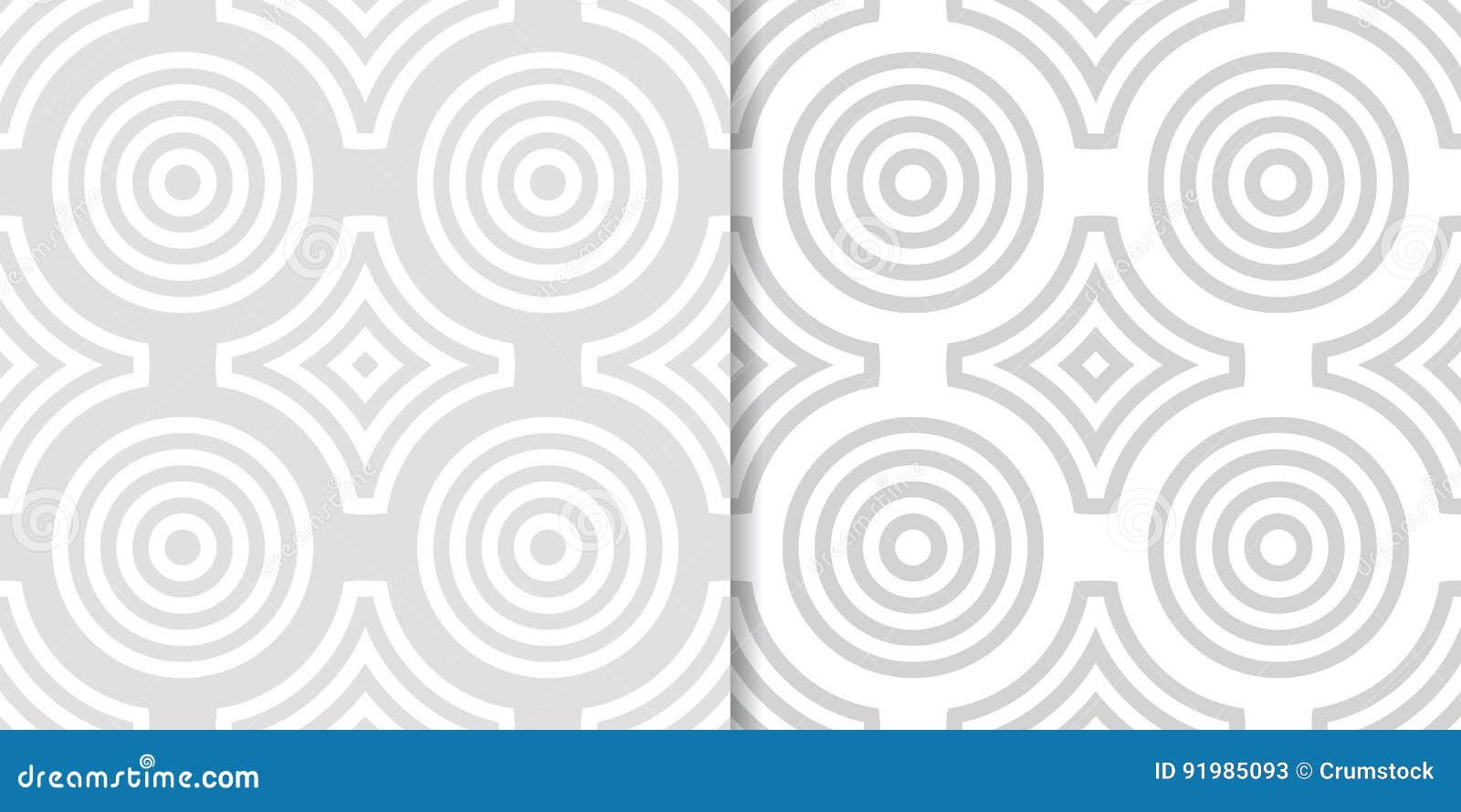 Geometric Round Shape Seamless Pattern. Circles and Rhombus Stock ...