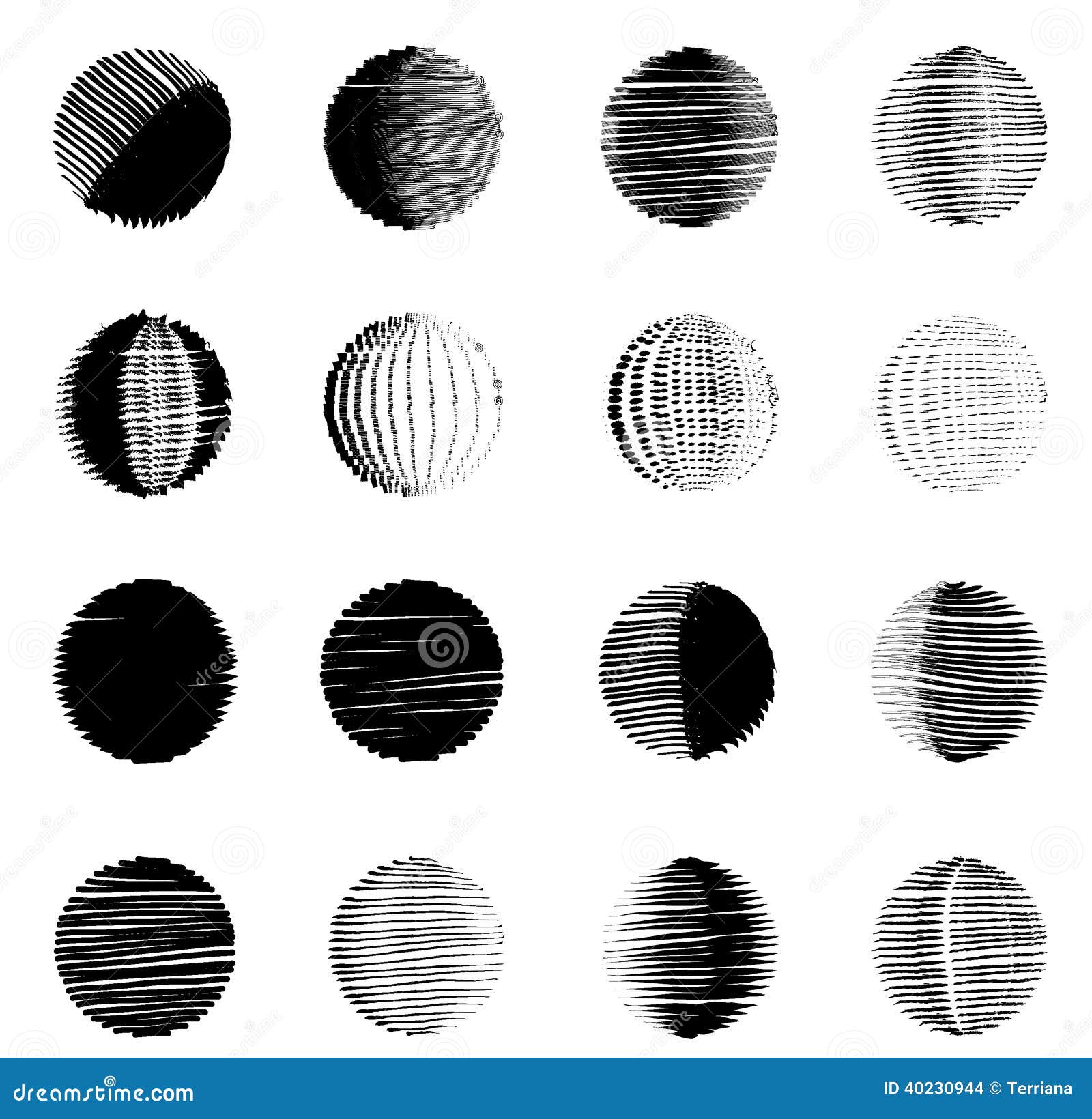 Geometric Round Shapes Figure Sketch Set Stock Vector - Illustration of ...