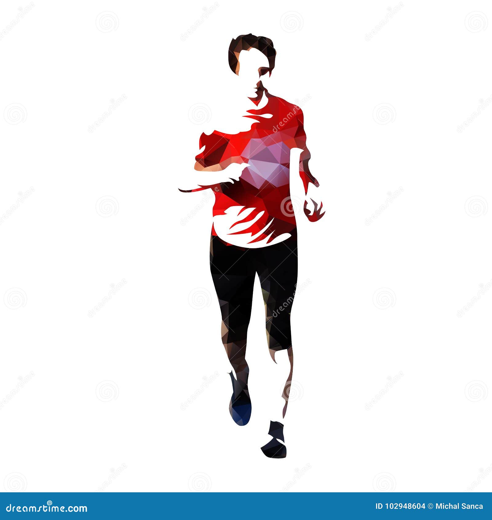 Geometric Runner, Abstract Vector Athlete Stock Vector - Illustration ...