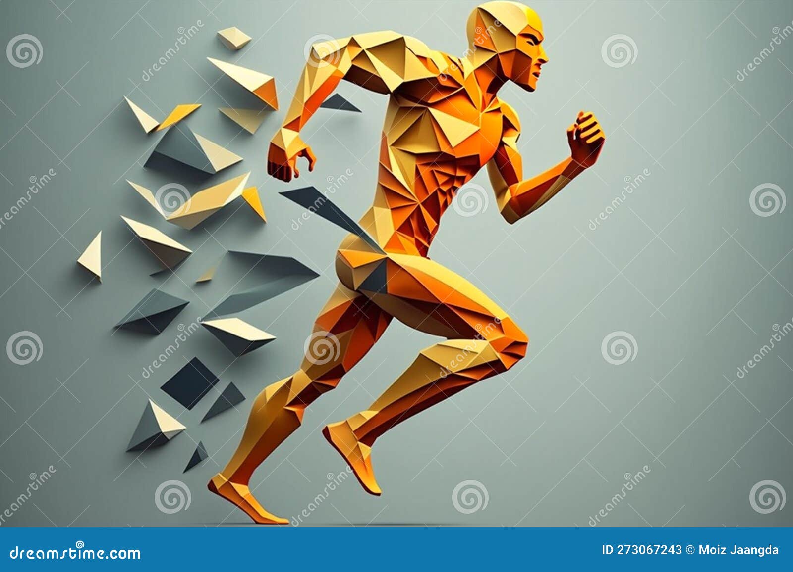 Geometric running man stock illustration. Illustration of speed - 273067243
