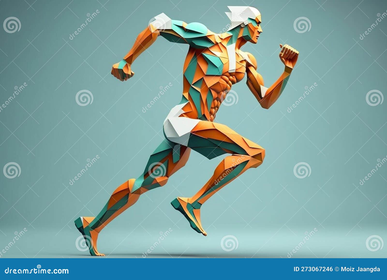 Geometric running man stock illustration. Illustration of human - 273067246