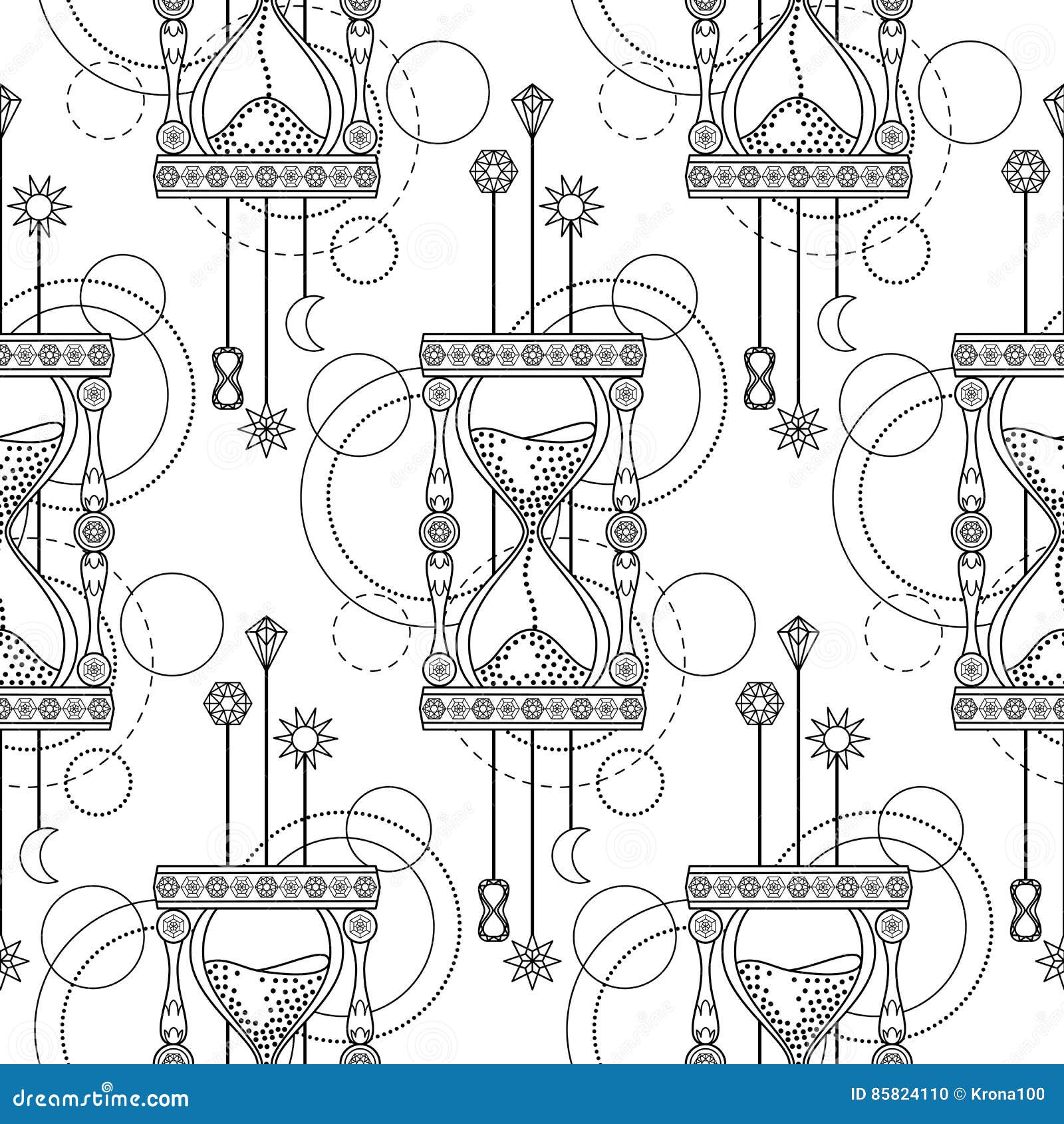 Geometric Sandglass Seamless Pattern Stock Vector - Illustration of ...