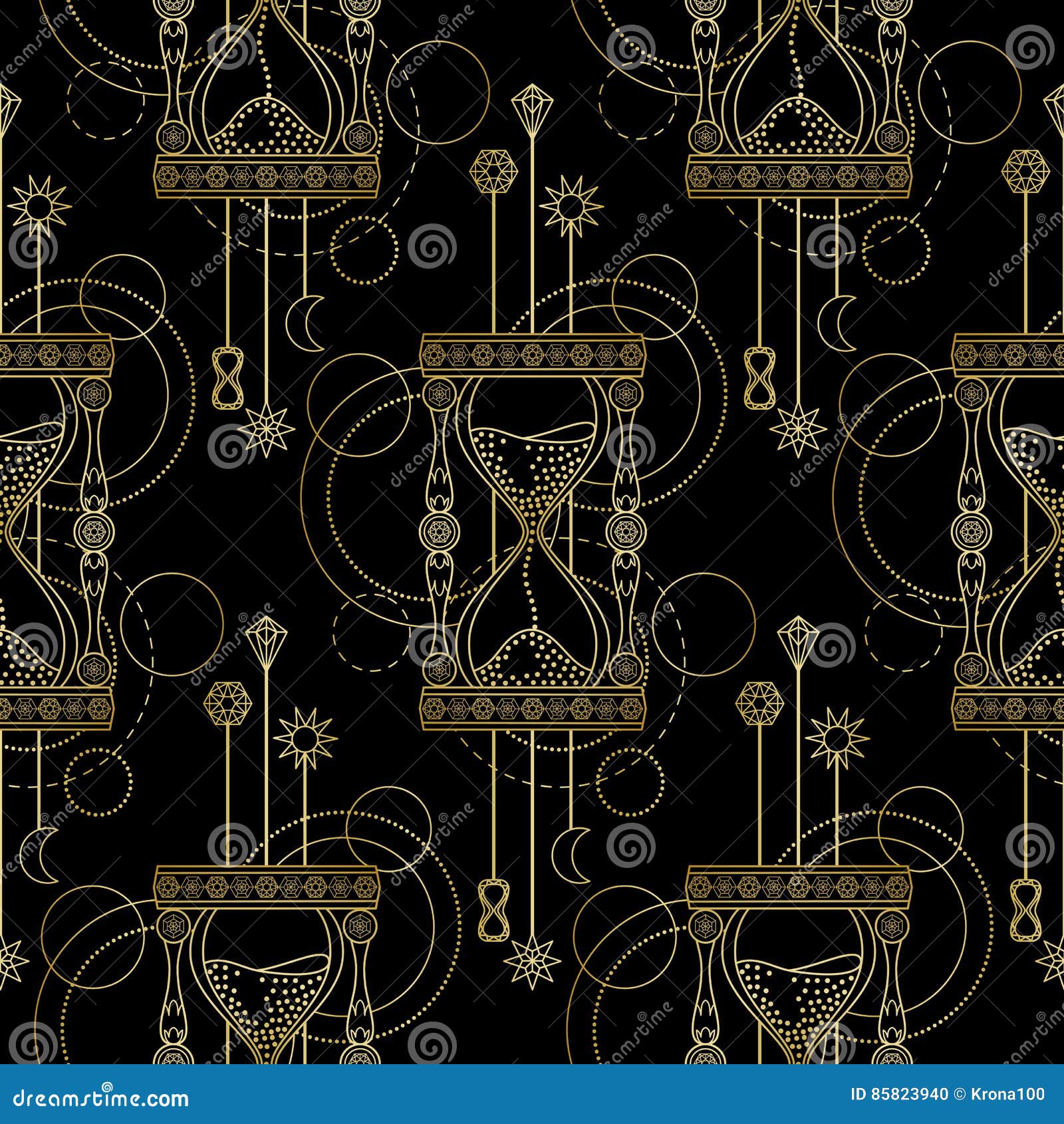 Geometric Sandglass Seamless Pattern Stock Vector - Illustration of ...