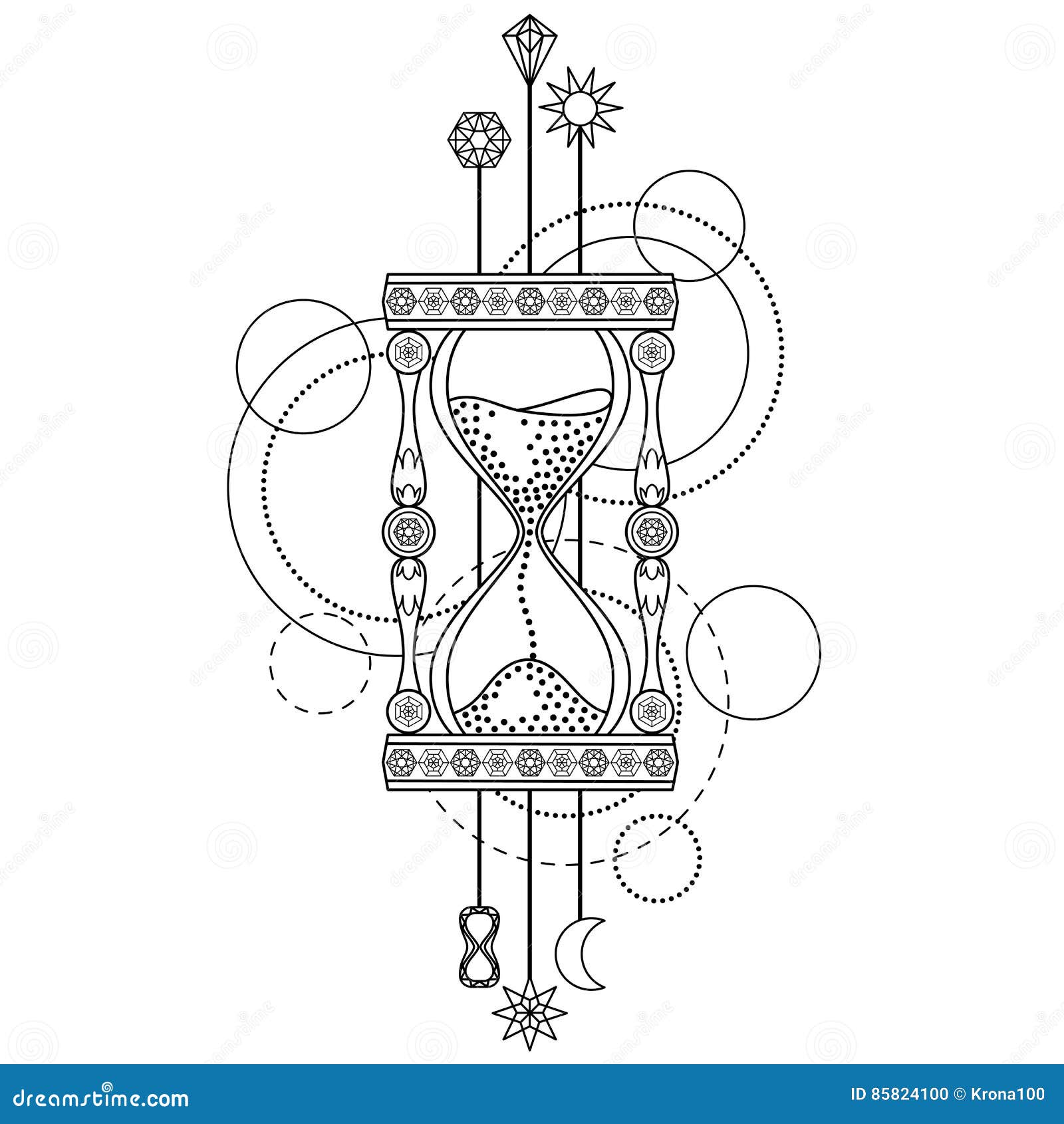 Geometric Sandglass Symbol Vector Illustration | CartoonDealer.com ...