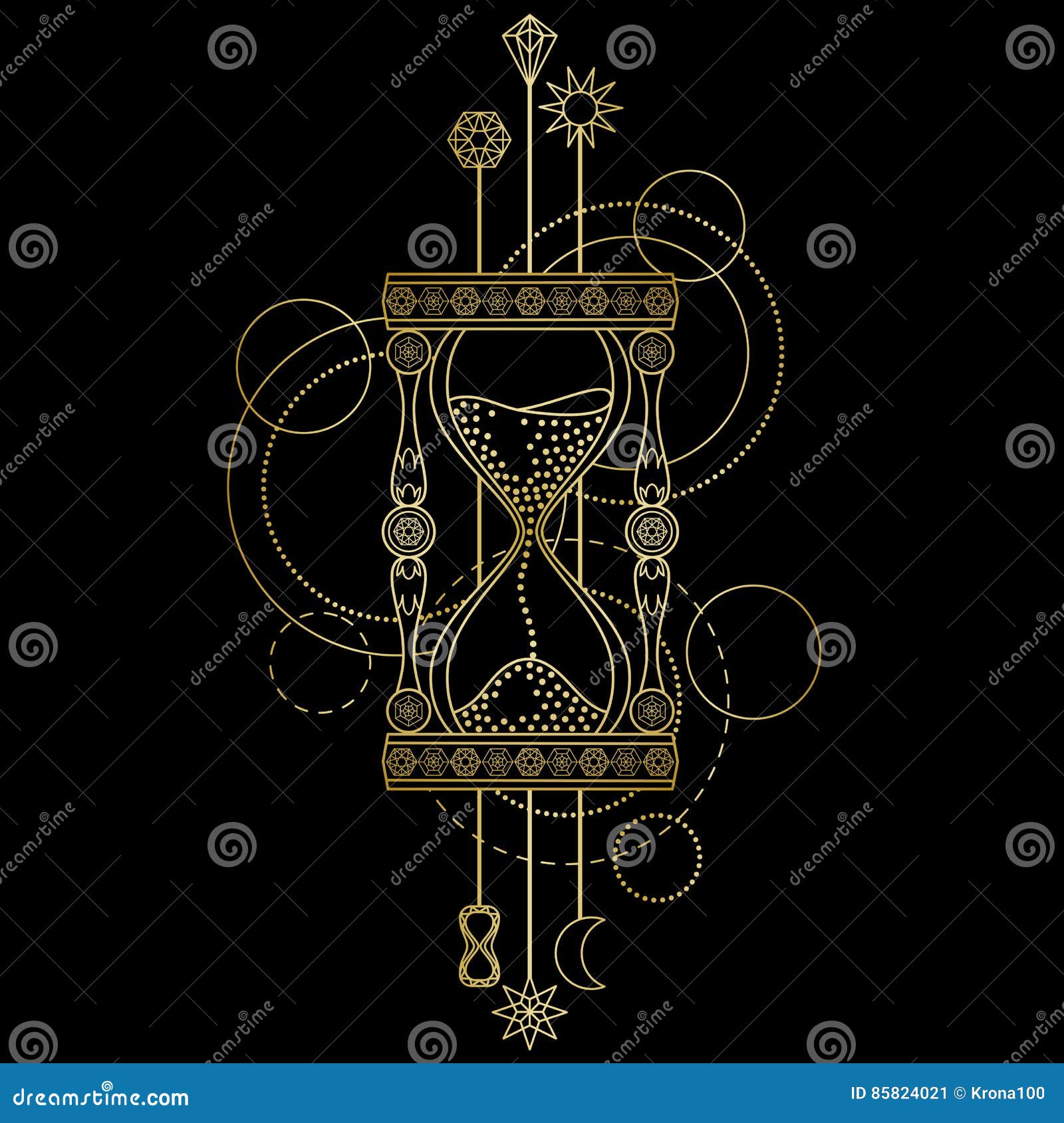 Geometric Sandglass Symbol Vector Illustration | CartoonDealer.com ...