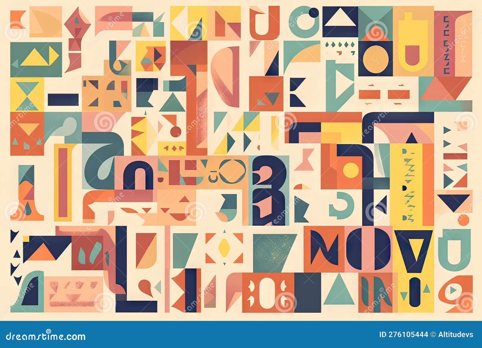 Geometric Sans-serif Typeface, with Large and Small Letters in ...