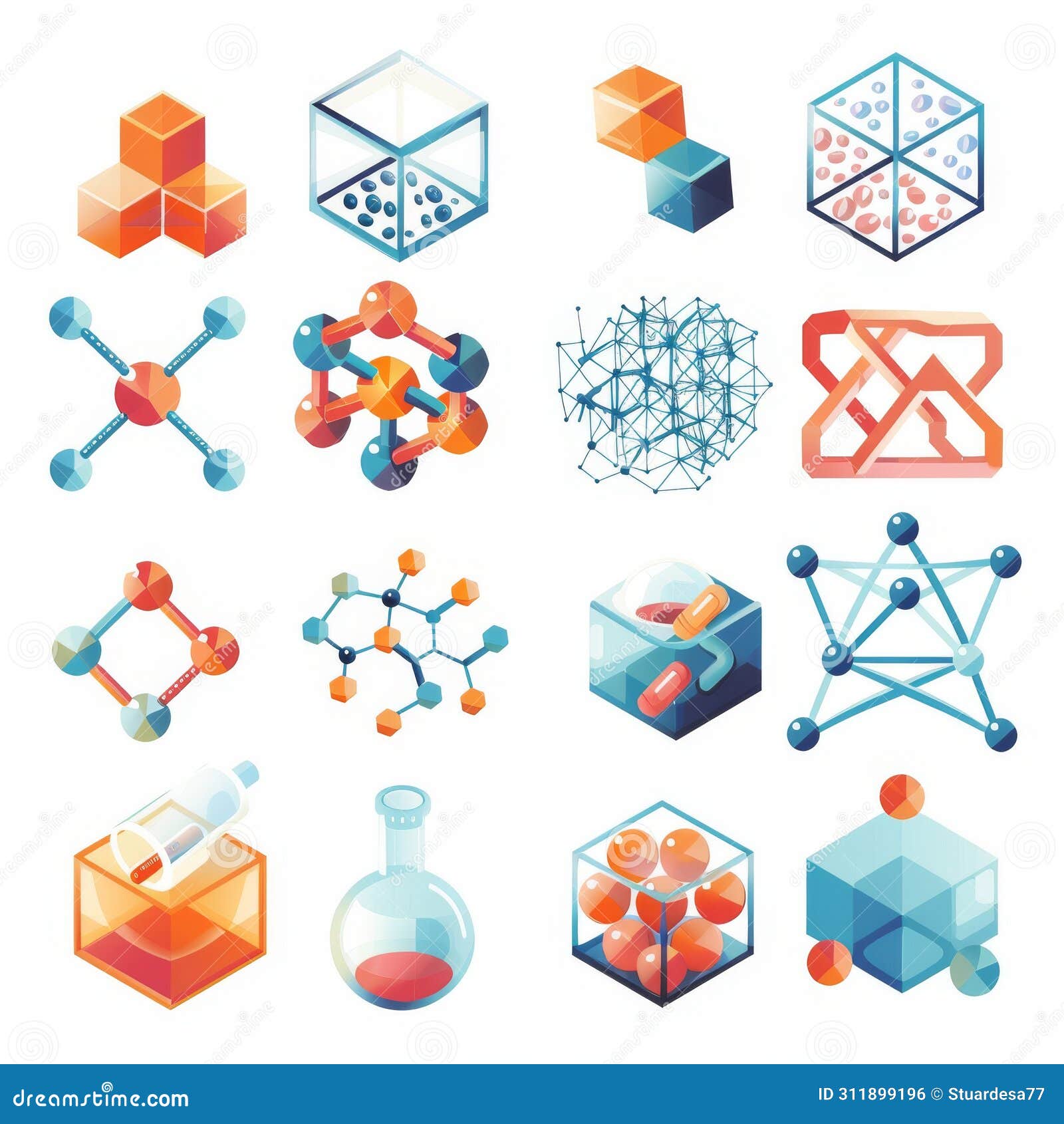 Geometric Science Elements Set Stock Illustration - Illustration of ...