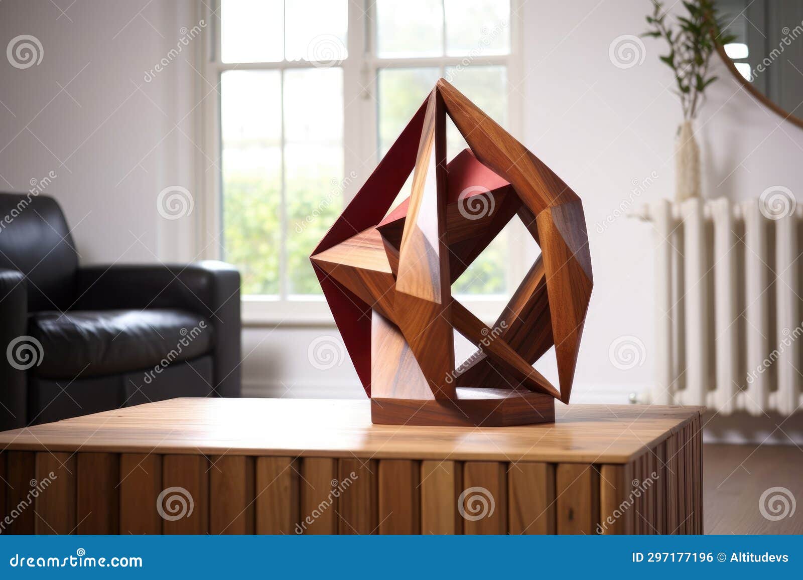A Geometric Sculpture on a Plain Stand Stock Photo - Image of generated ...