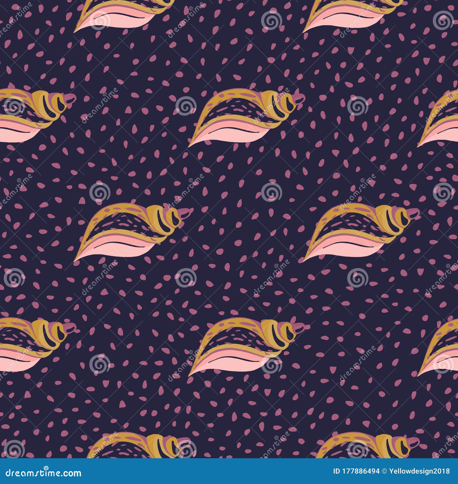 Geometric Sea Shell Vector Illustration in Doodle Style. Hand Drawn ...