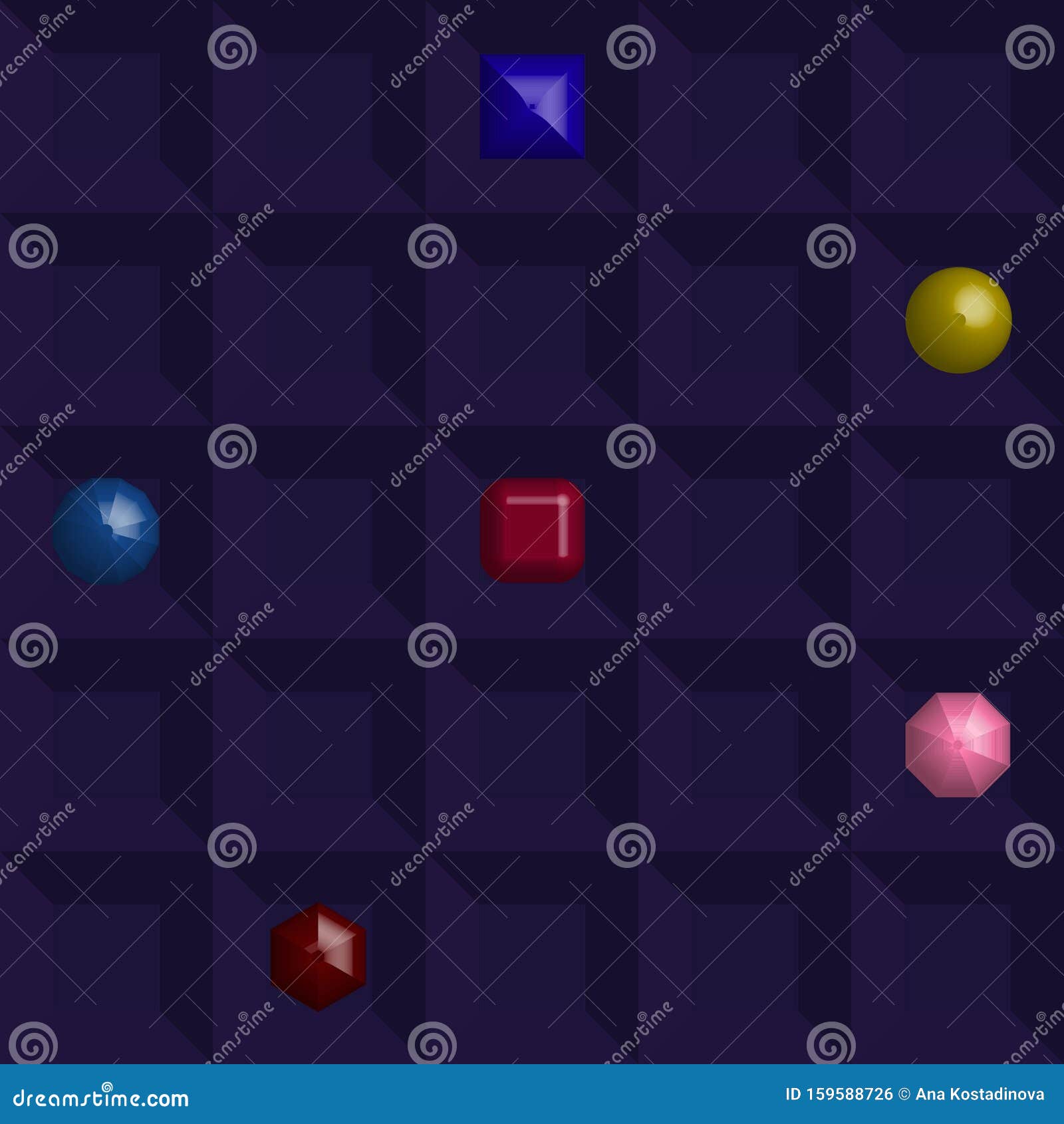 Geometric Seamles Pattern of Concave Squares and Various 3d Polygons ...