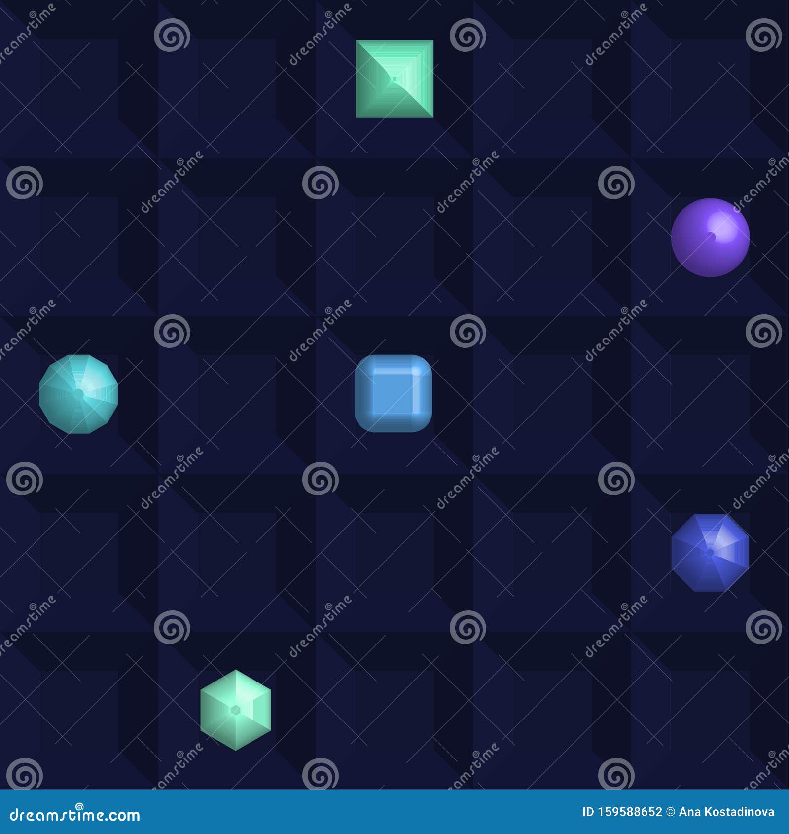 Geometric Seamles Pattern of Concave Squares and Various 3d Polygons ...